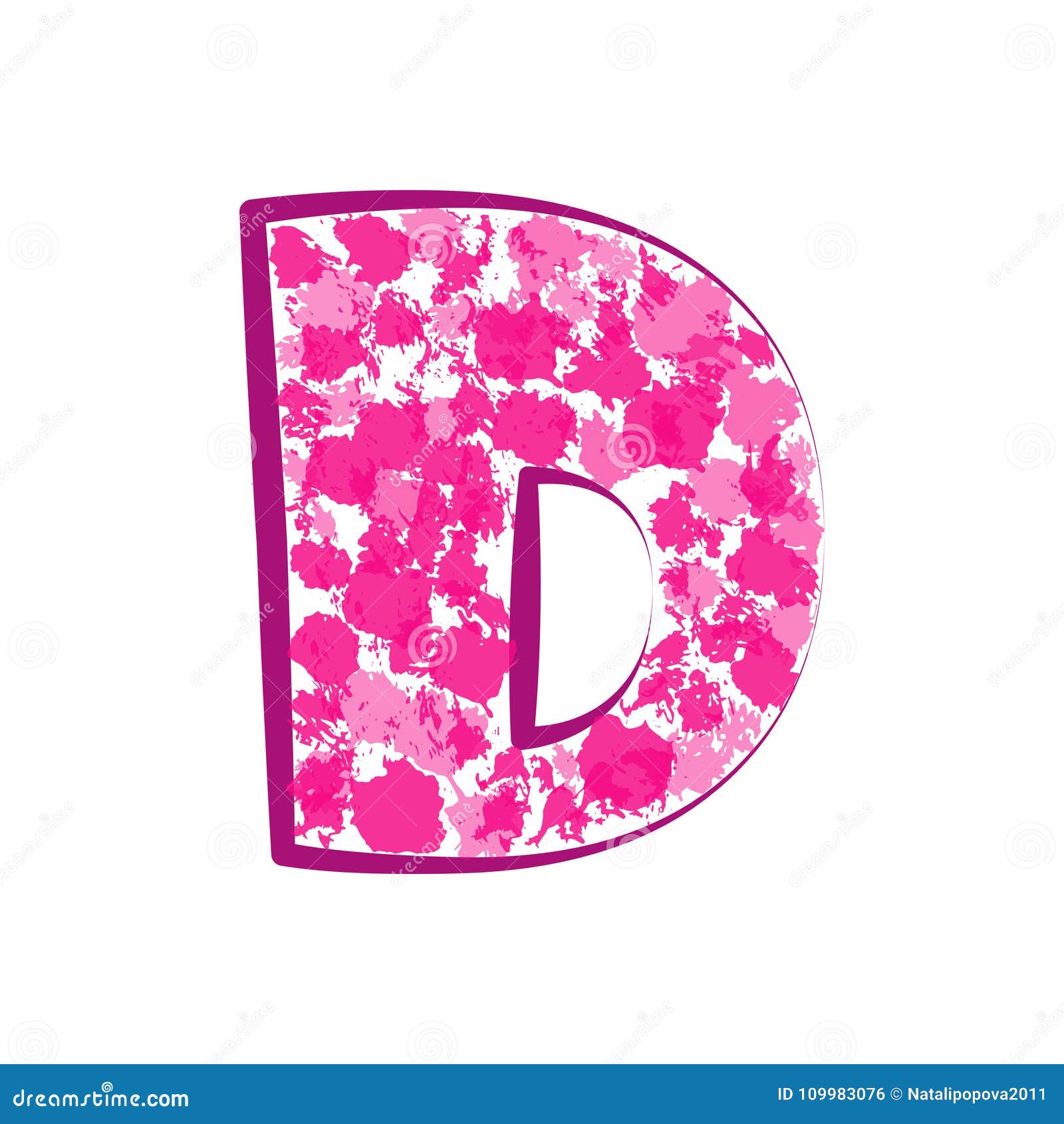 Letra Rosada Inglesa D En Un Fondo Blanco Vector Ilustración del Vector ...