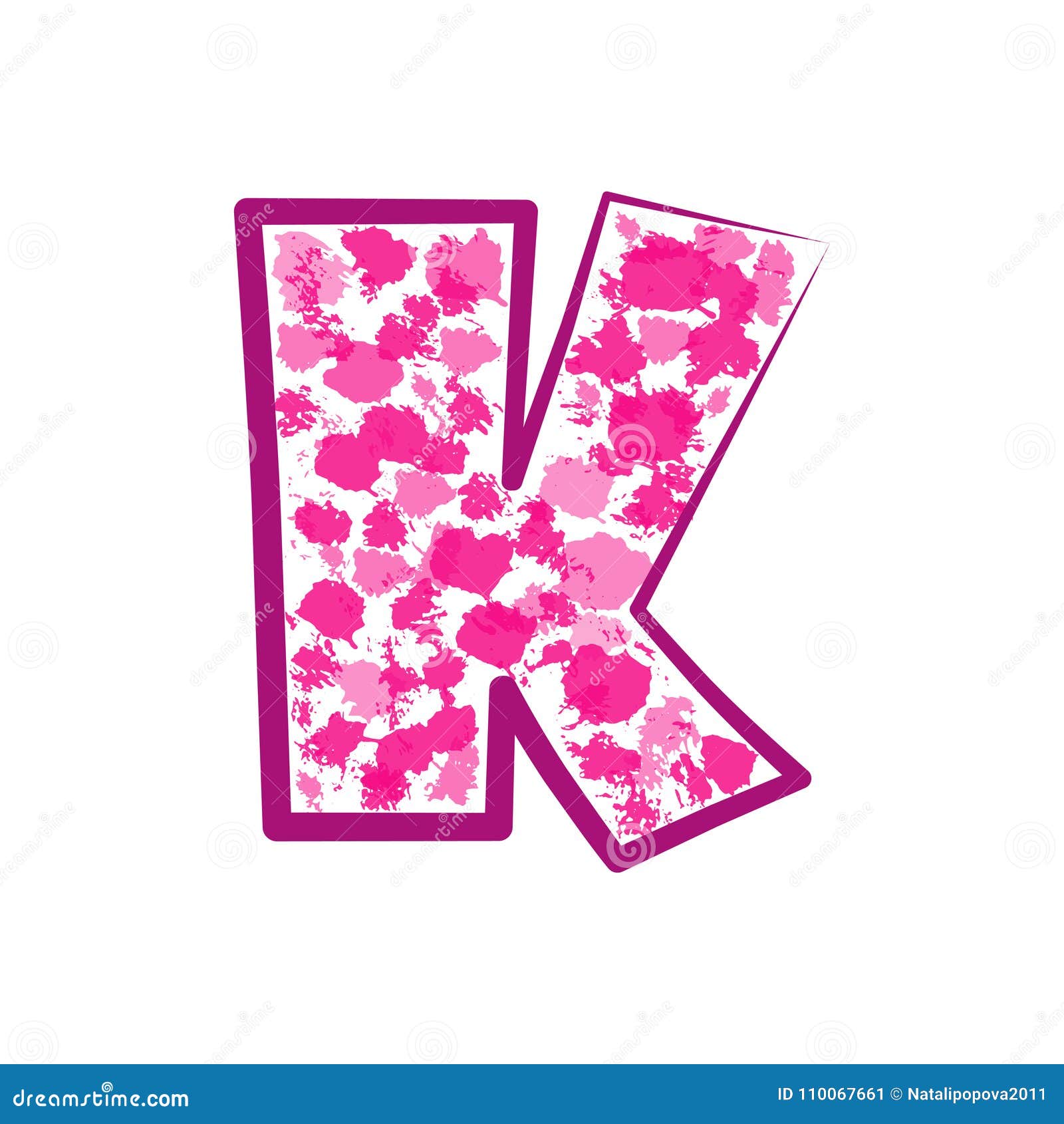 Letra Rosada Inglesa K En Un Fondo Blanco Vector Ilustración del Vector ...