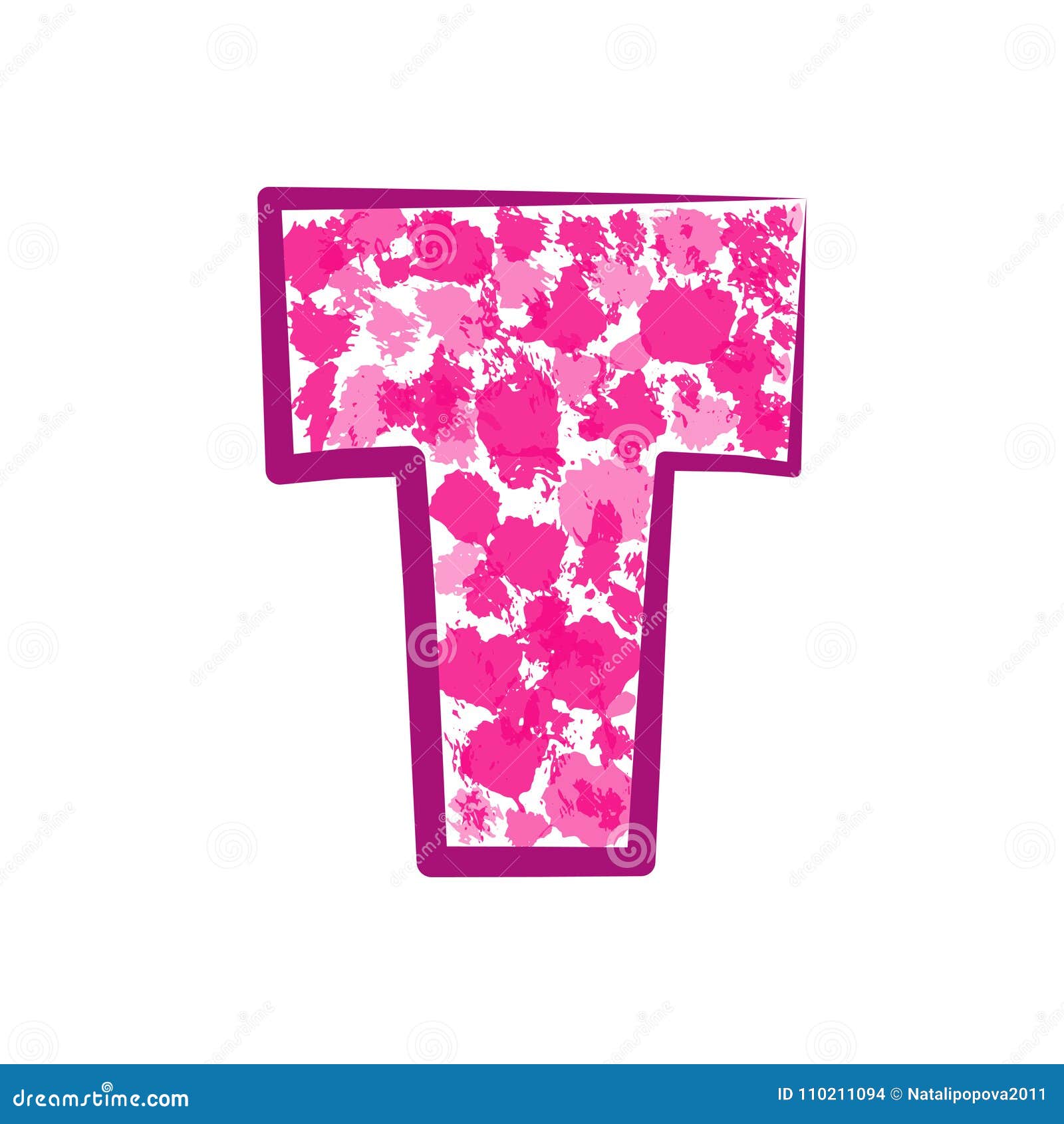 Letra Rosada Inglesa T En Un Fondo Blanco Vector Ilustración del Vector ...