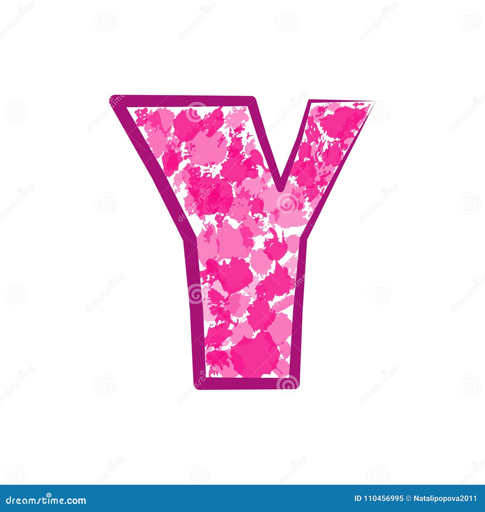 Letra Rosada Inglesa Y En Un Fondo Blanco Vector Ilustración del Vector ...