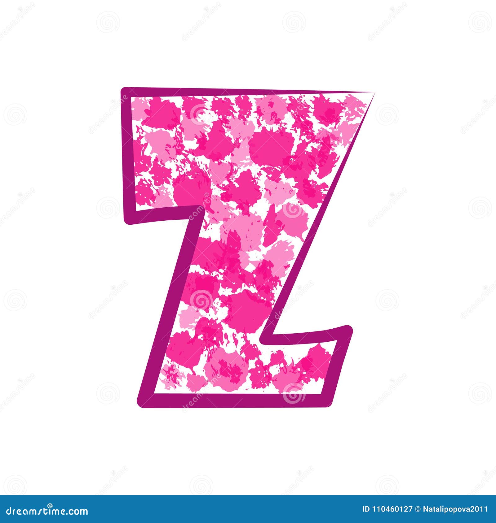 Letra Rosada Inglesa Z En Un Fondo Blanco Vector Ilustración del Vector ...