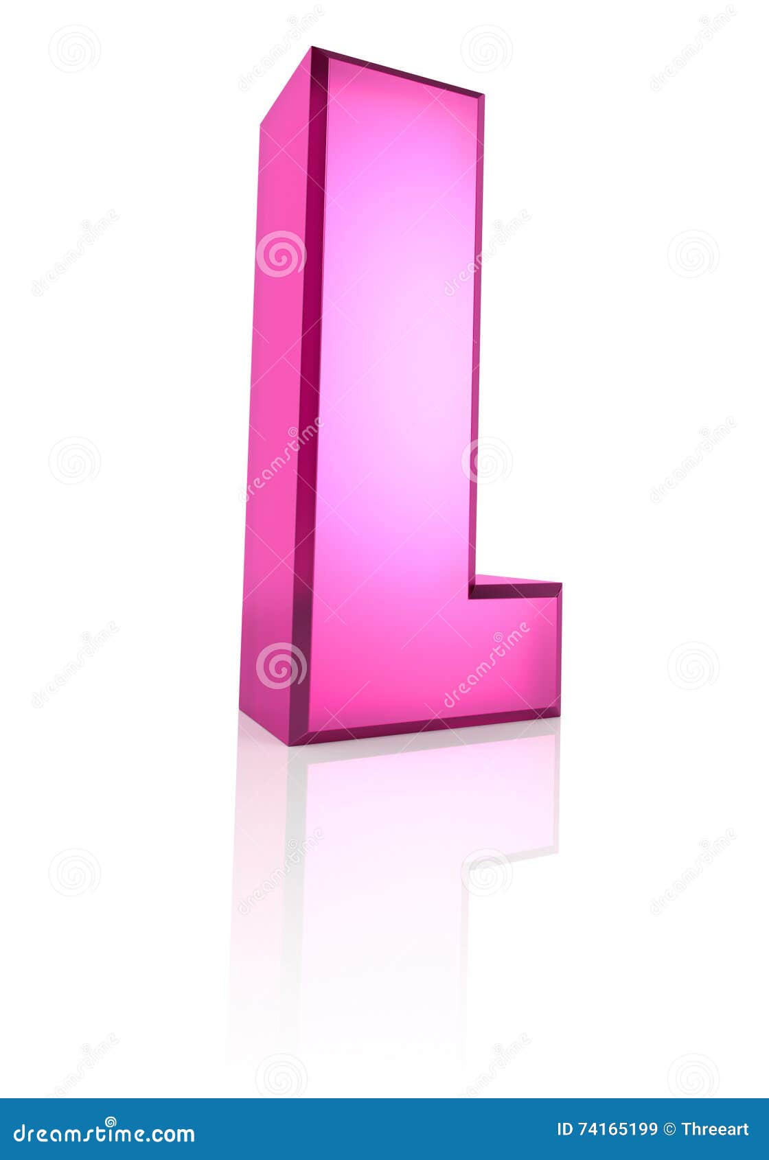 Letra rosada L stock de ilustración. Ilustración de forma - 74165199