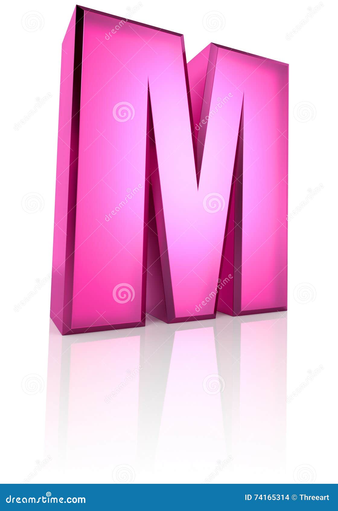 Letra rosada m stock de ilustración. Ilustración de alfabeto - 74165314