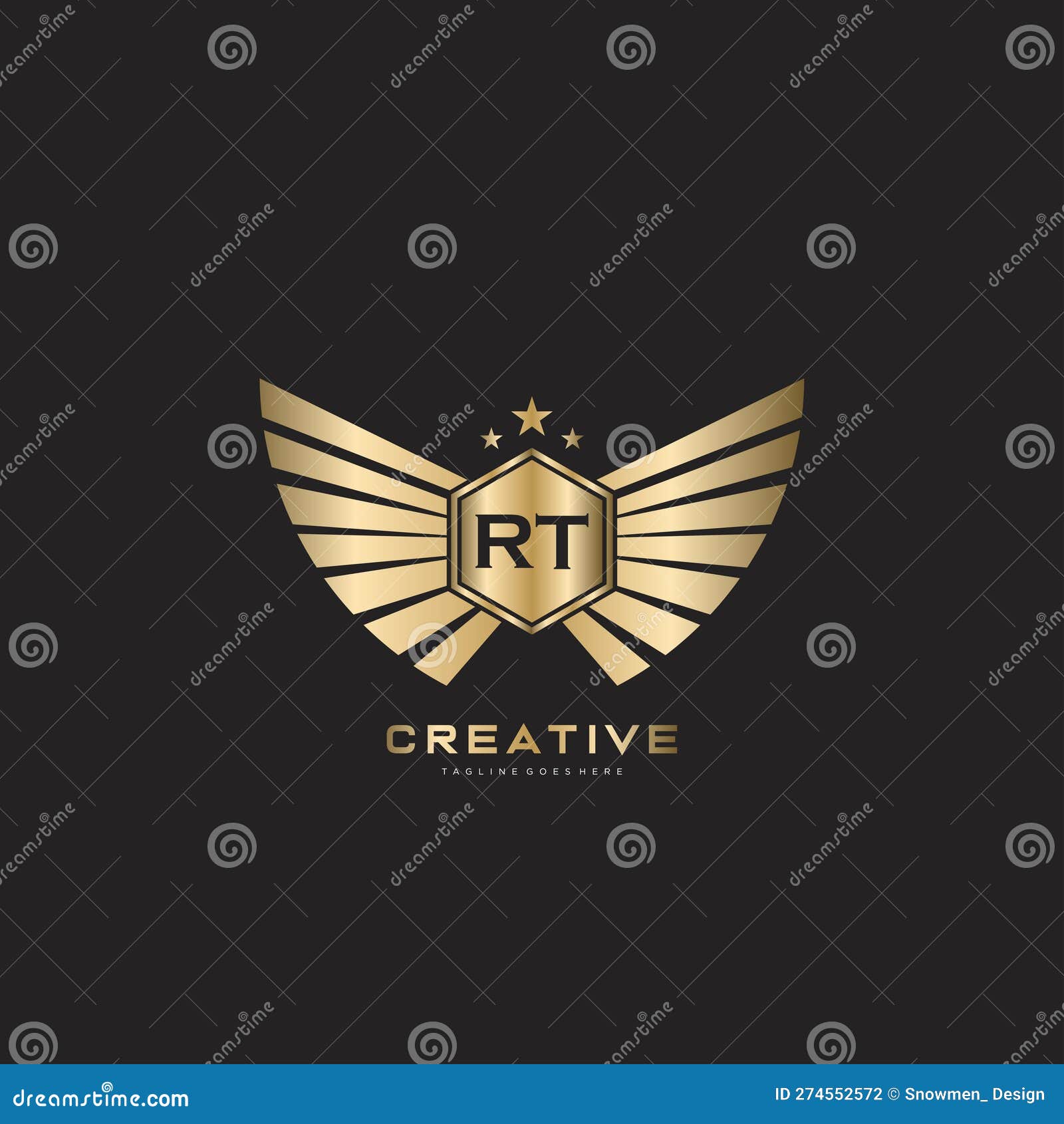 Letra Rt Inicial Com Modelo De Logotipo De Luxo Real Ilustração do ...