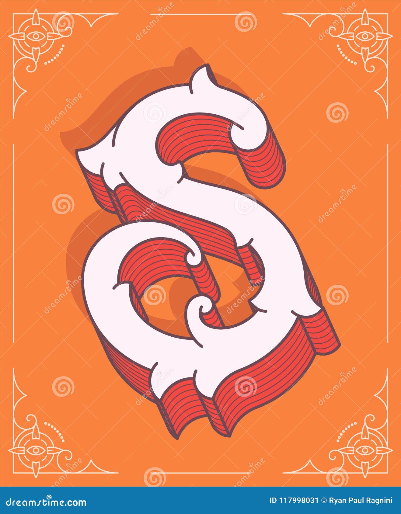 Letra S colorida vetor ilustração stock. Ilustração de colorido - 117998031