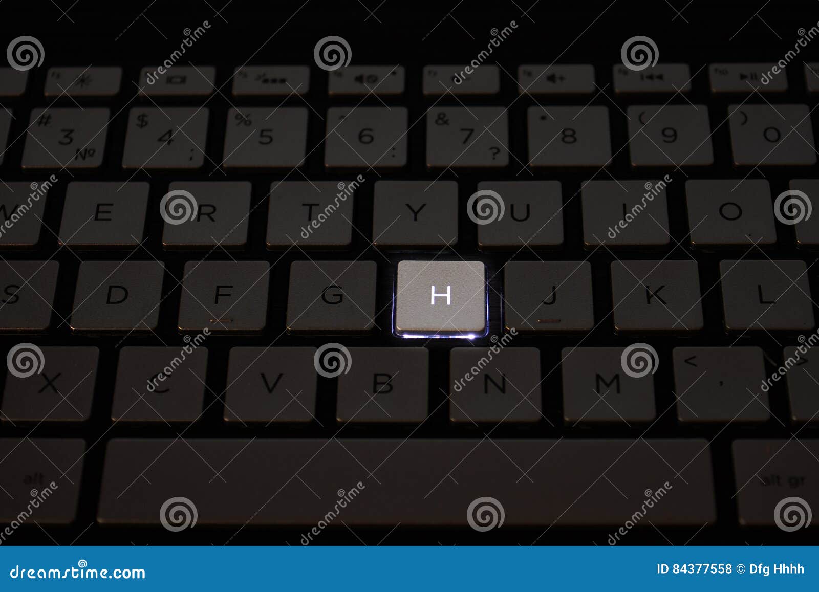 Letra Seleccionada H Teclado Para El Cuaderno Foto de archivo - Imagen ...