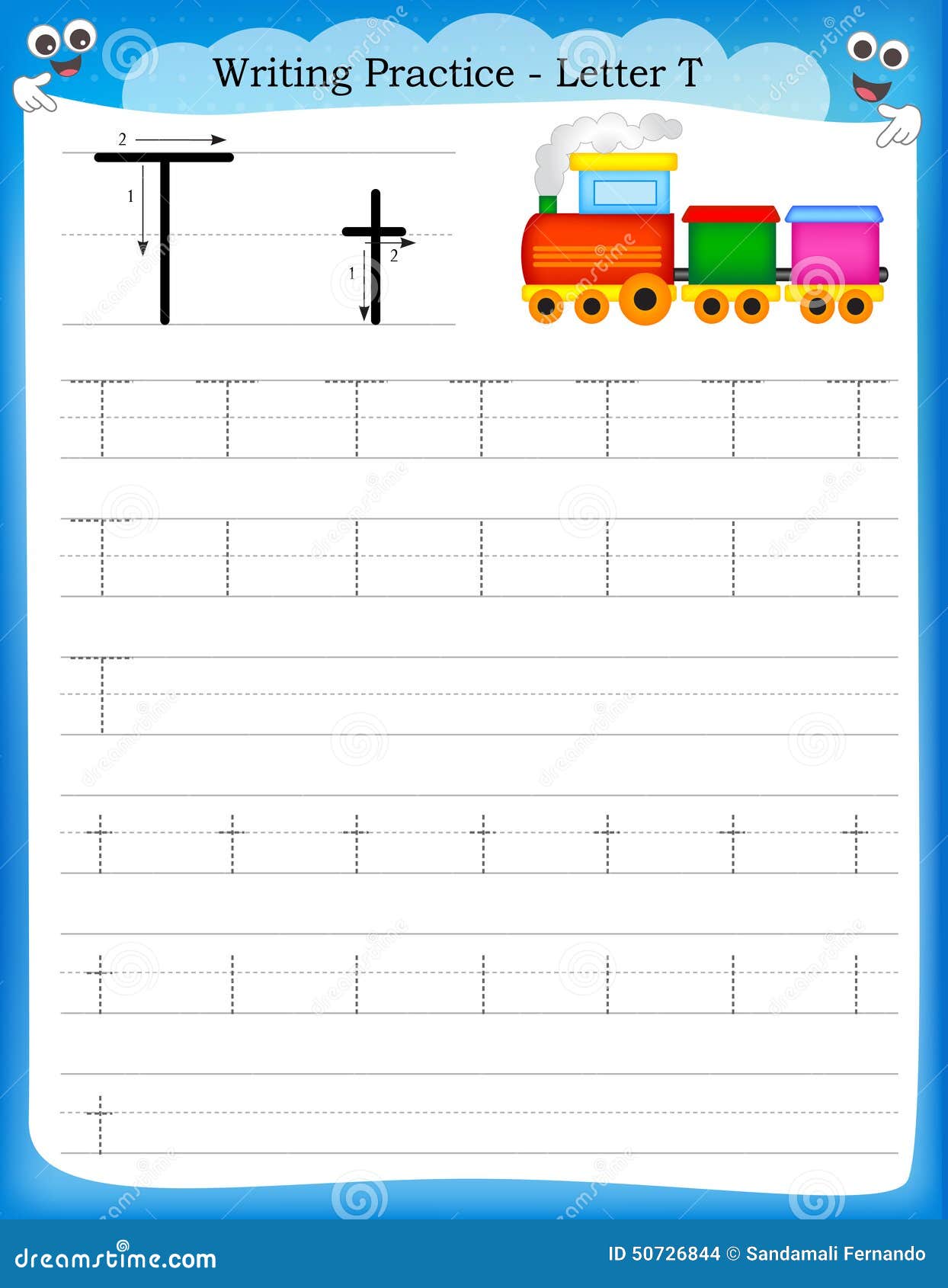 Letra T Da Prática Da Escrita Ilustração do Vetor - Ilustração de ...