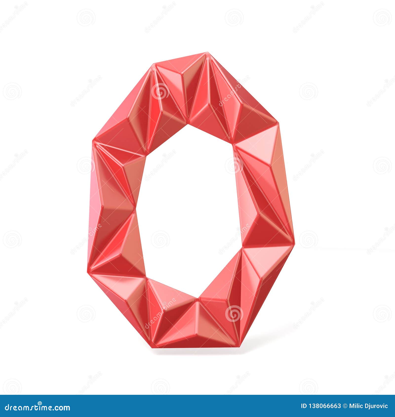 Letra Triangular Moderna Vermelha O Da Fonte 3d Ilustração Stock ...