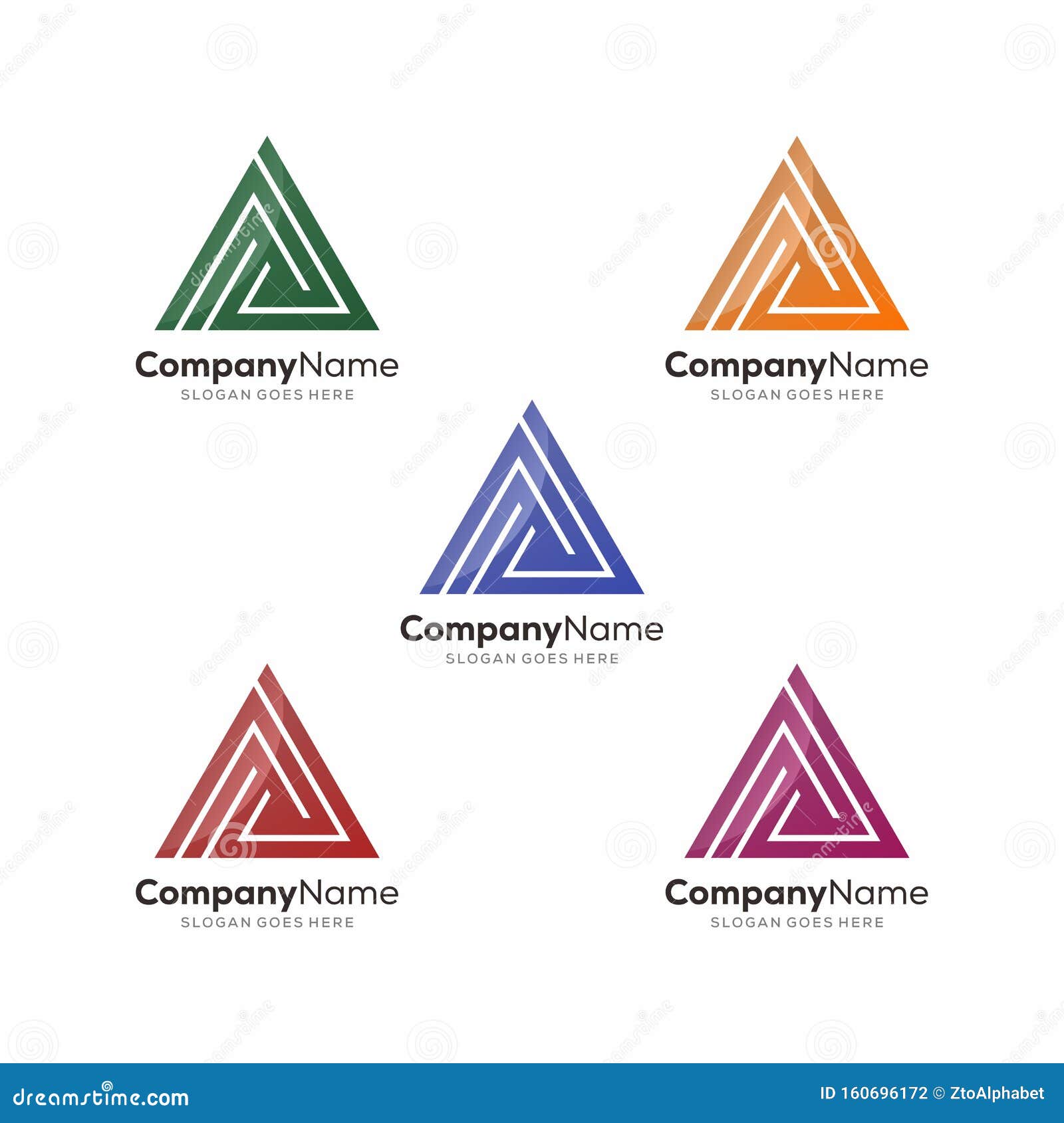 Letra Triangular a Plantilla De Logotipo Ilustración del Vector ...