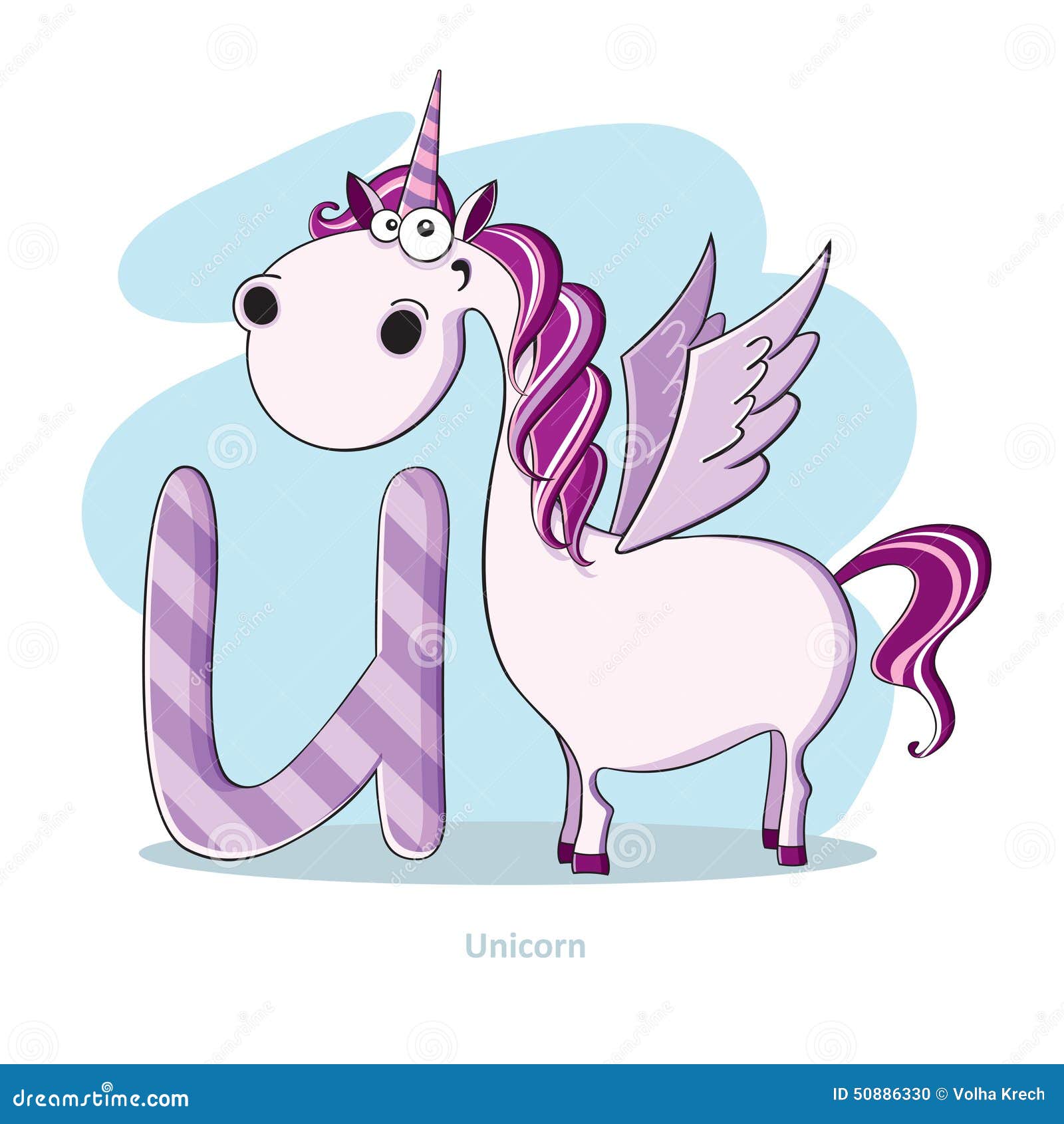Letra U Con Unicornio Divertido Ilustración del Vector - Ilustración de ...