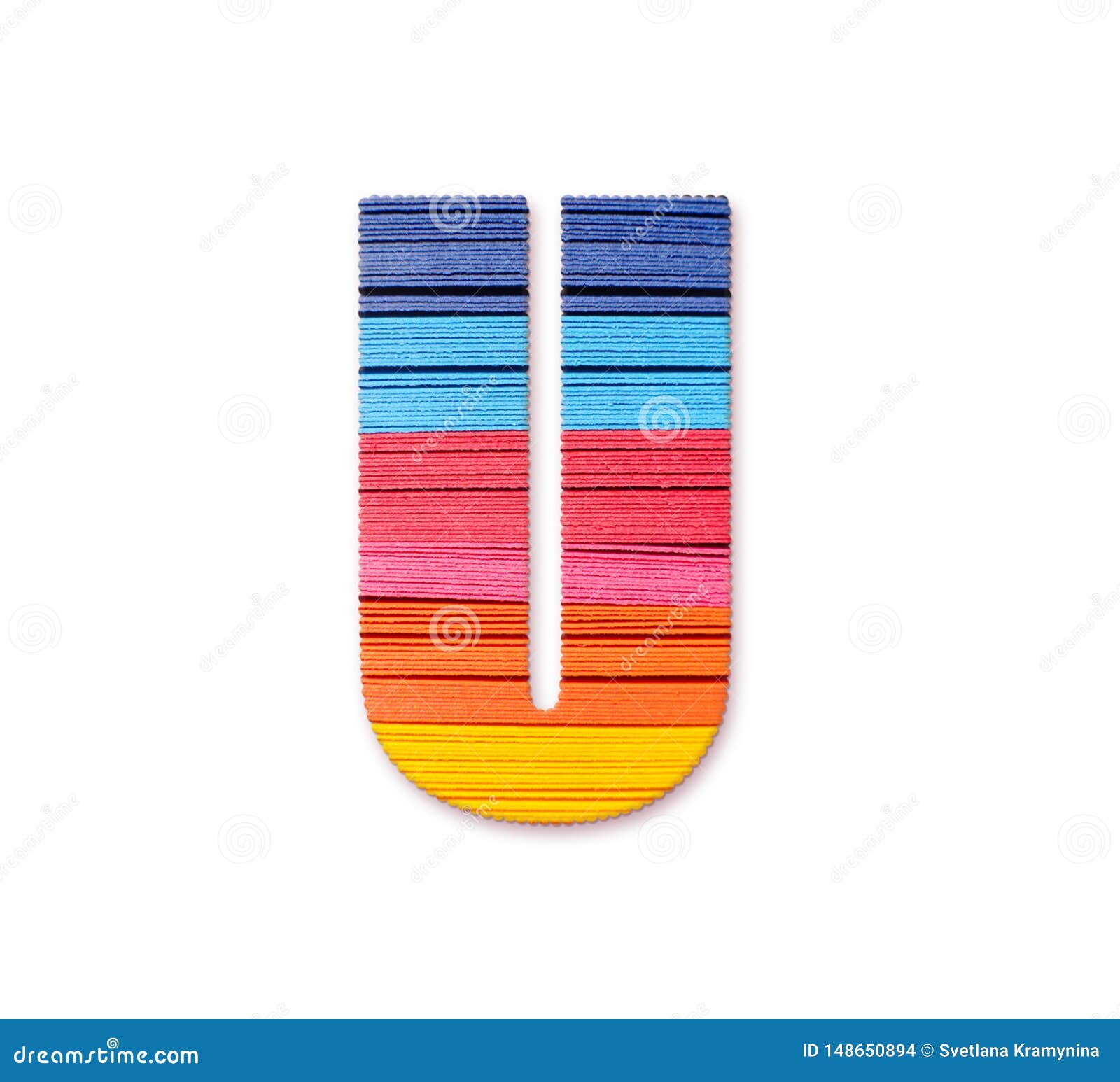 Letra U Papel Da Cor Do Arco-?ris Ilustração Stock - Ilustração de ...