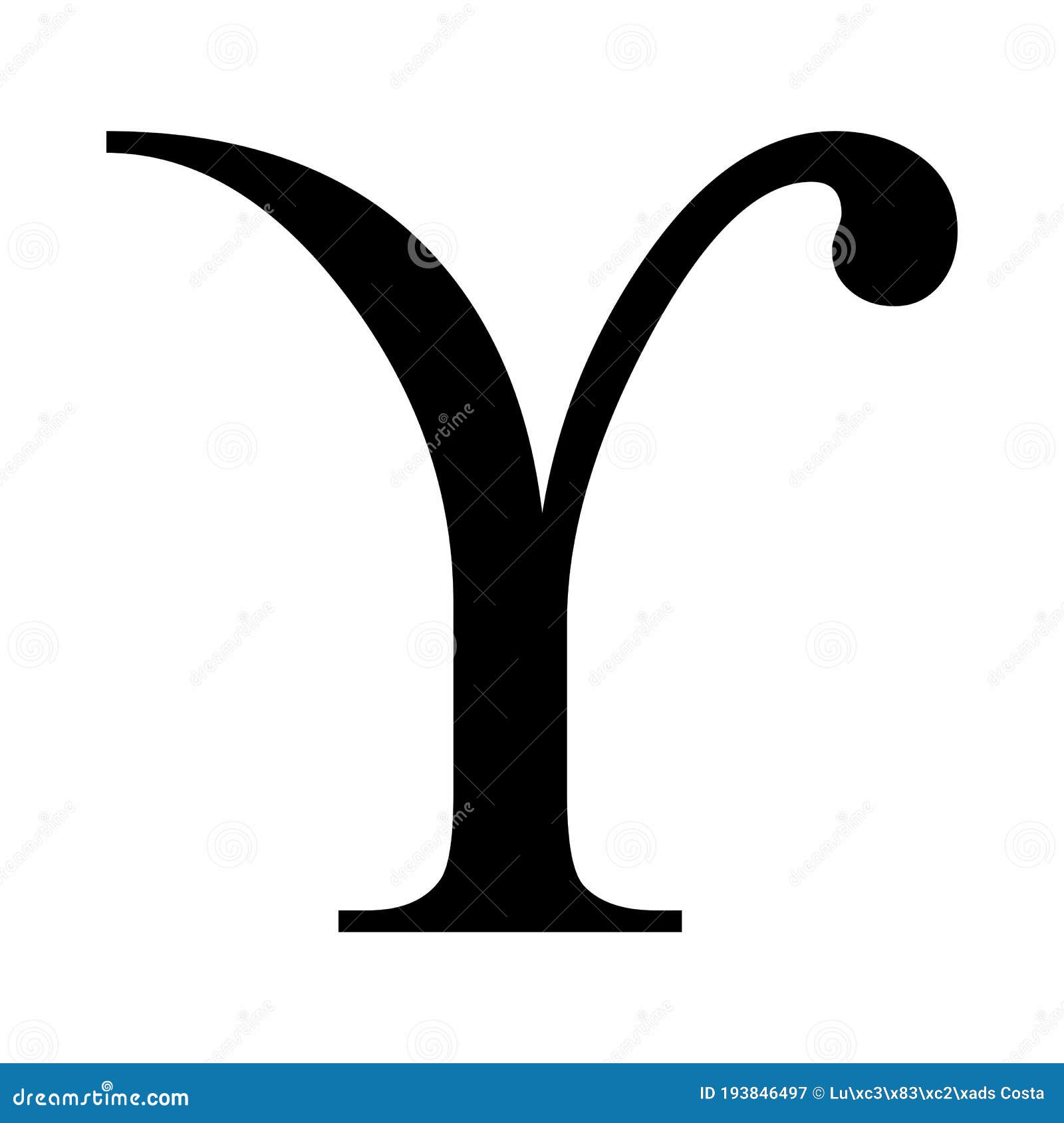 Letra Upsilon Greek Com Gancho Ilustração do Vetor - Ilustração de ...