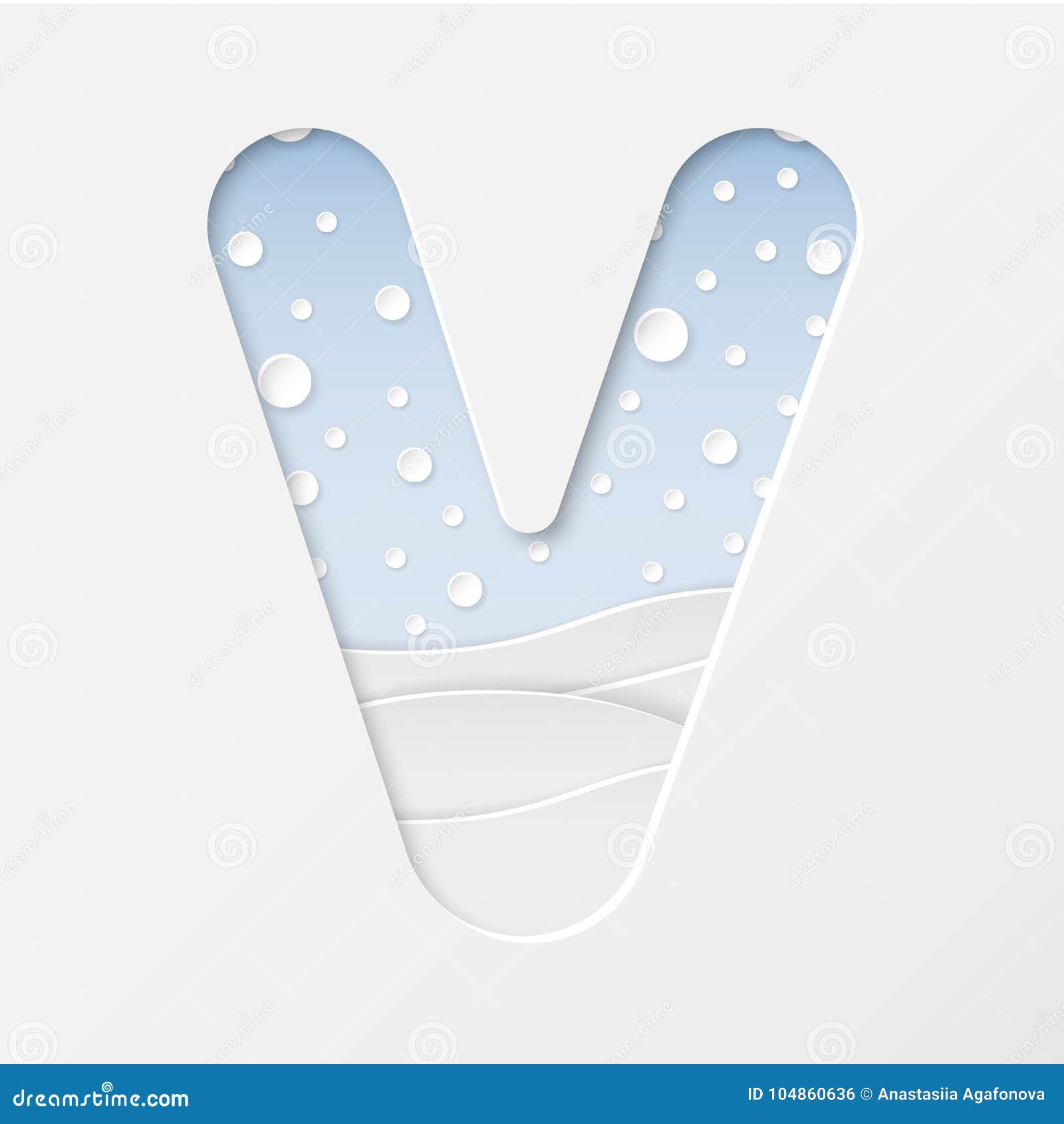 Letra V do corte do papel ilustração do vetor. Ilustração de corte ...