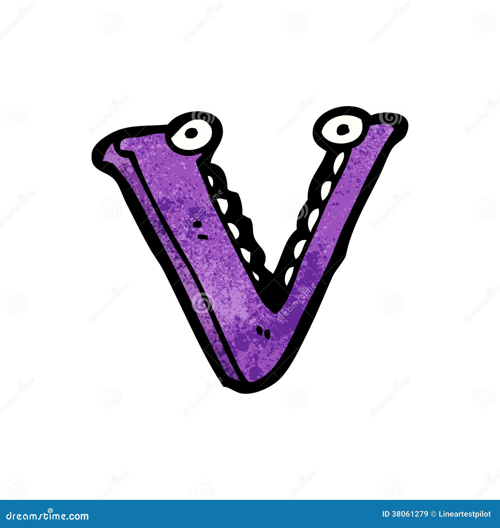 Letra V Dos Desenhos Animados Ilustração do Vetor - Ilustração de ...