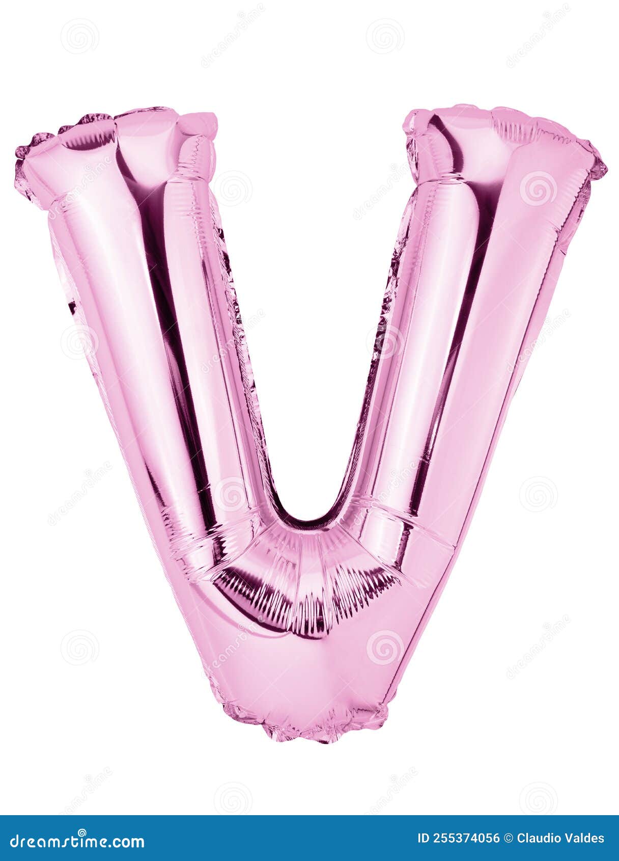 Letra V En Globo Milar Rosa Aislado Foto de archivo - Imagen de carta ...