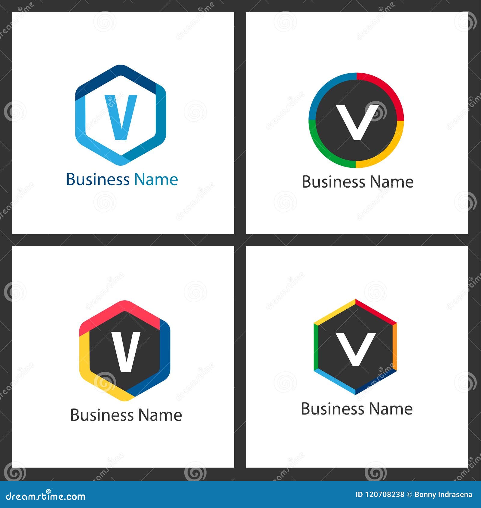 Letra V Logo Set stock de ilustración. Ilustración de elementos - 120708238