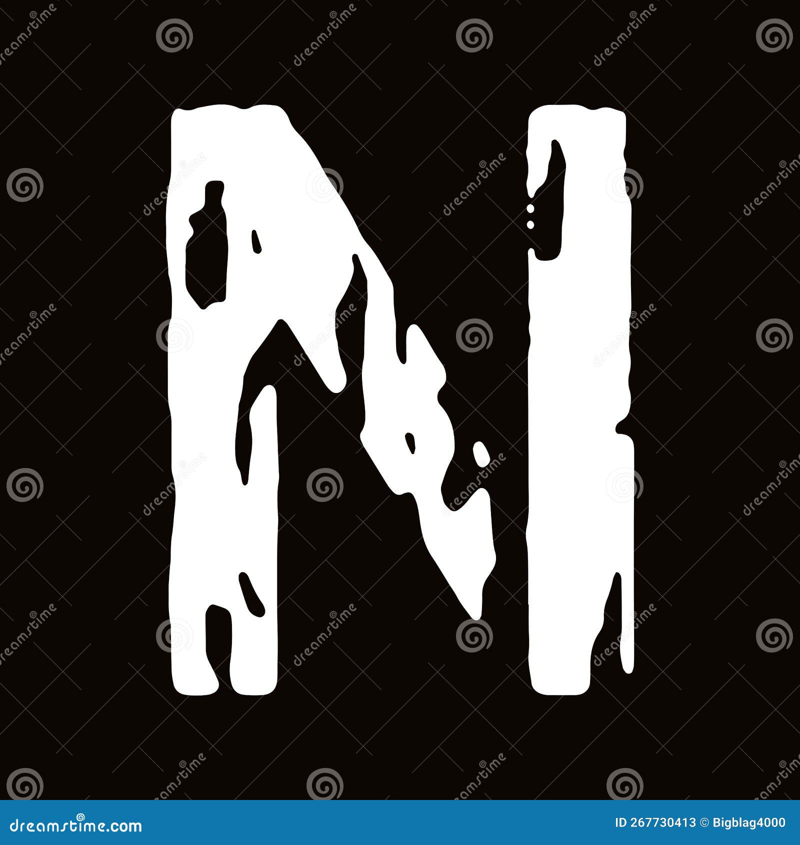 Letra Vectorial En Letra De Fondo Negro. Stock de ilustración ...