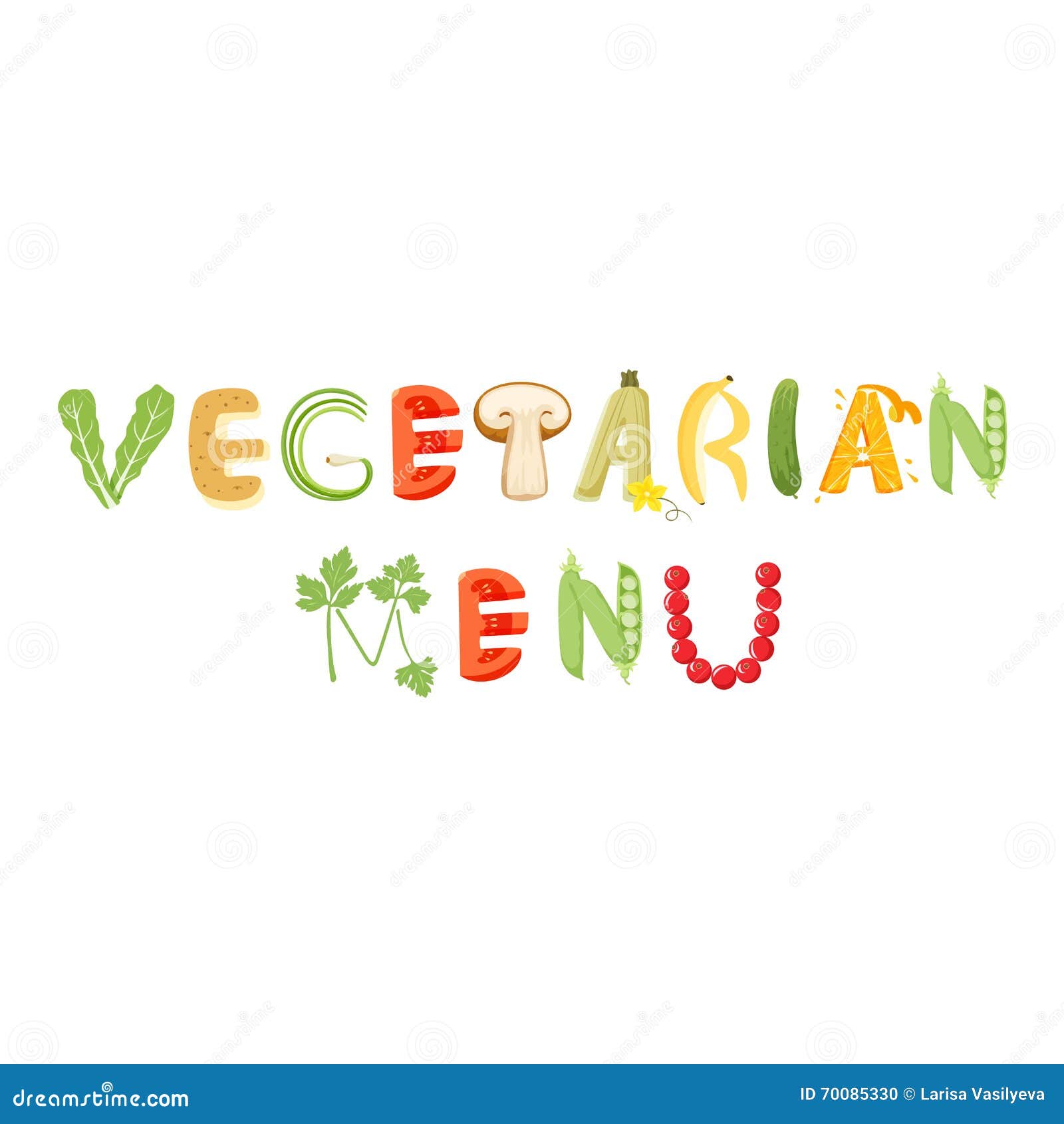 Letra vegetariana del menú ilustración del vector. Ilustración de ...