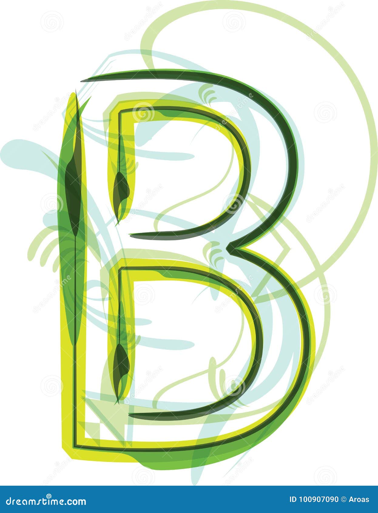 Letra verde ilustración del vector. Ilustración de fuente - 100907090