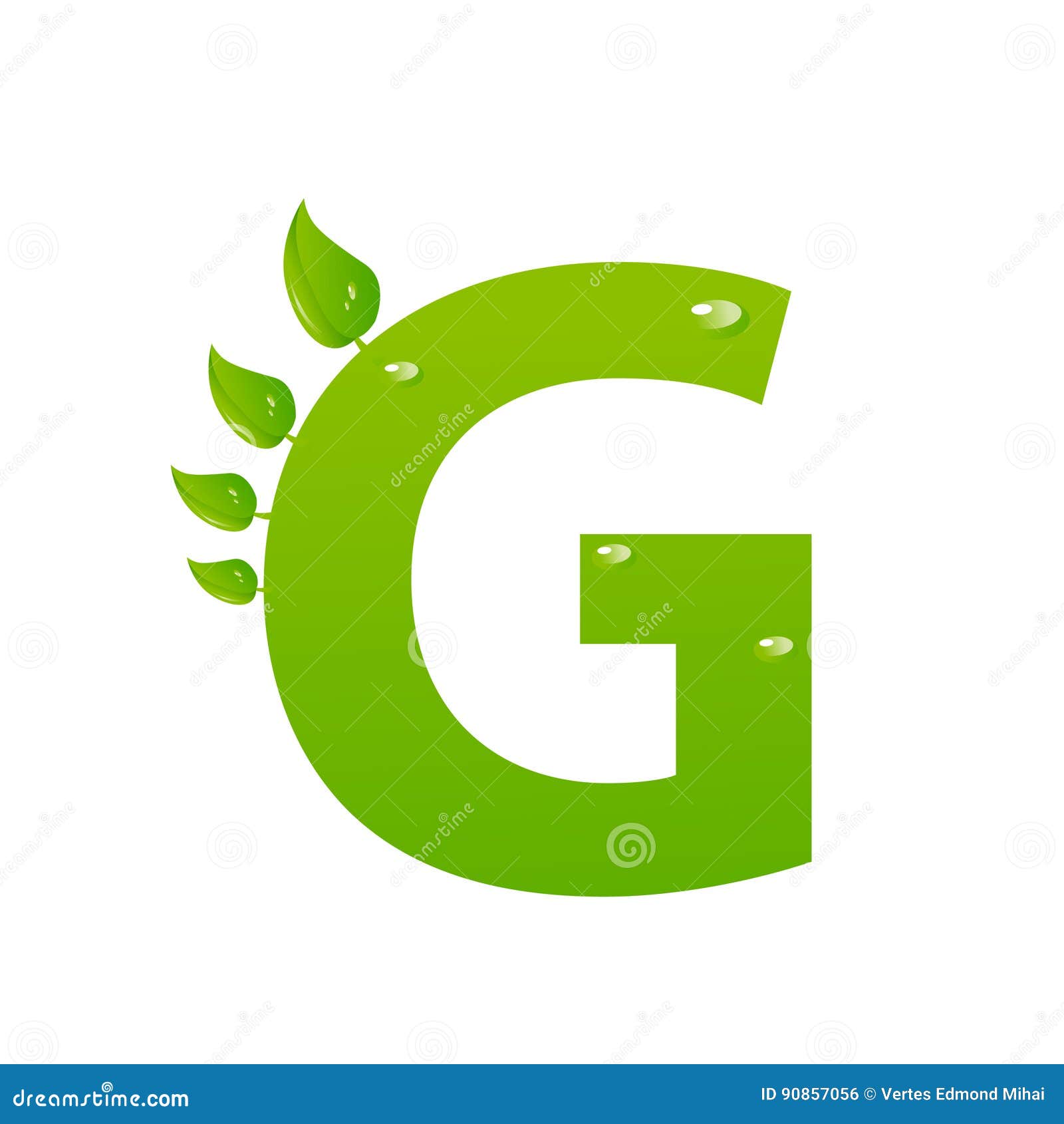 Letra verde G del eco ilustración del vector. Ilustración de blanco ...