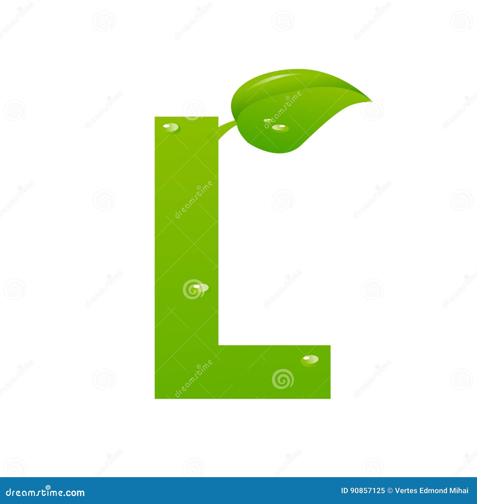 Letra verde L del eco ilustración del vector. Ilustración de aislado ...