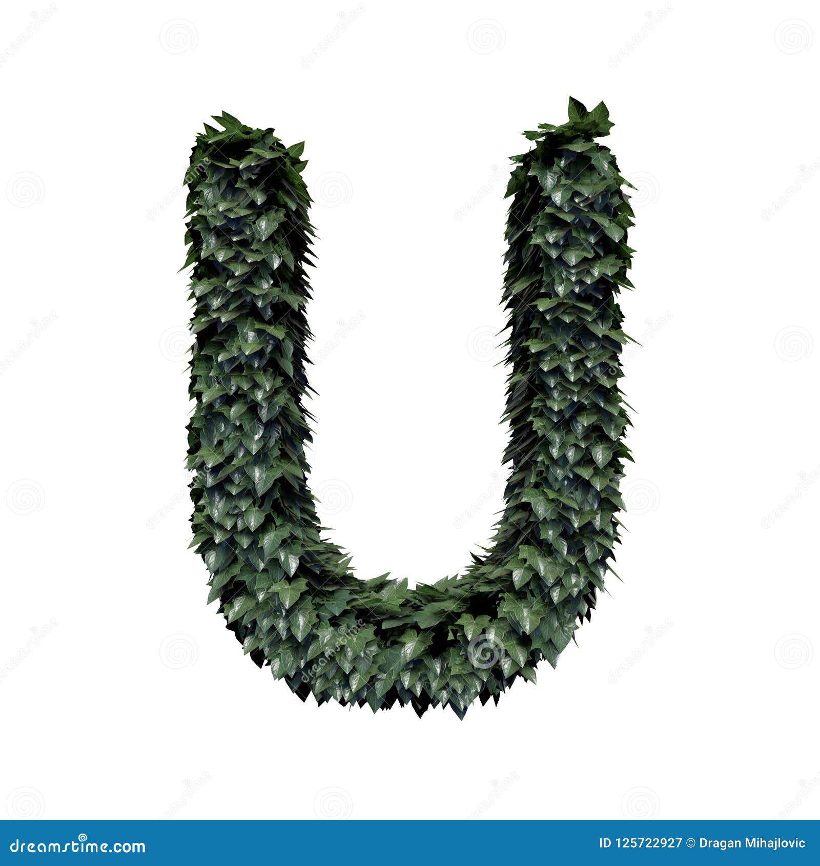 Letra verde U da folha ilustração stock. Ilustração de cobertura ...