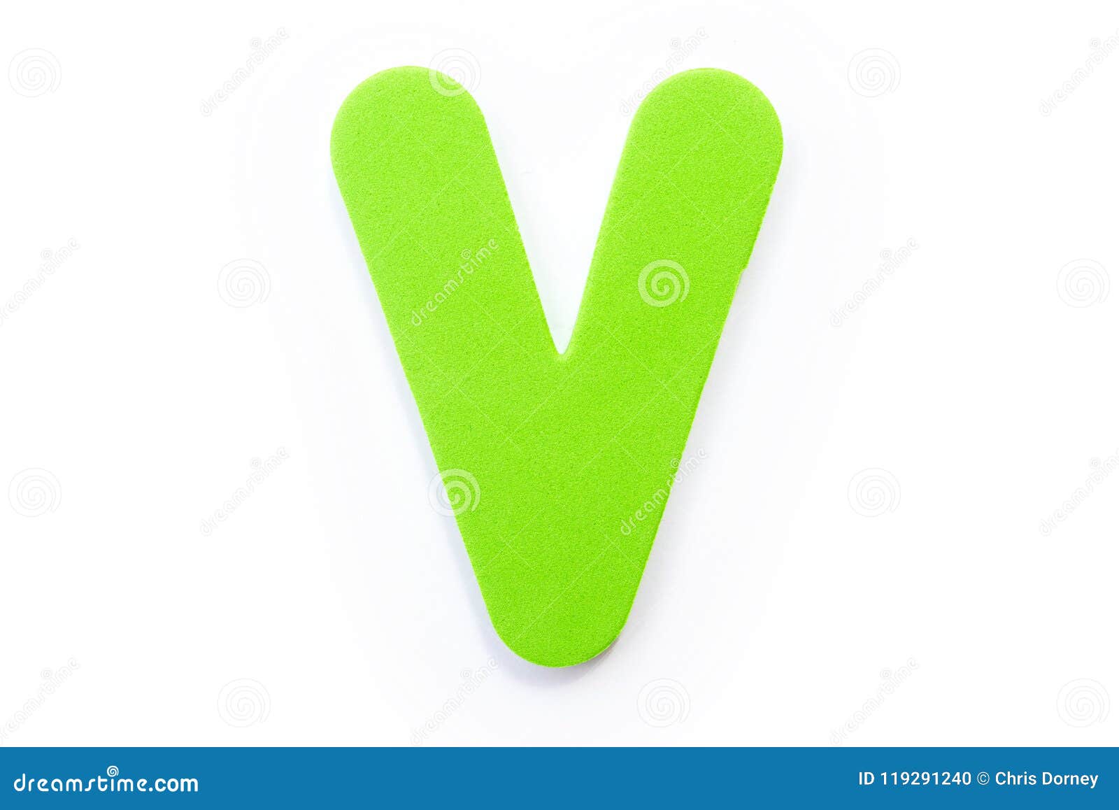 Letra verde v foto de archivo. Imagen de deletreo, coloreado - 119291240