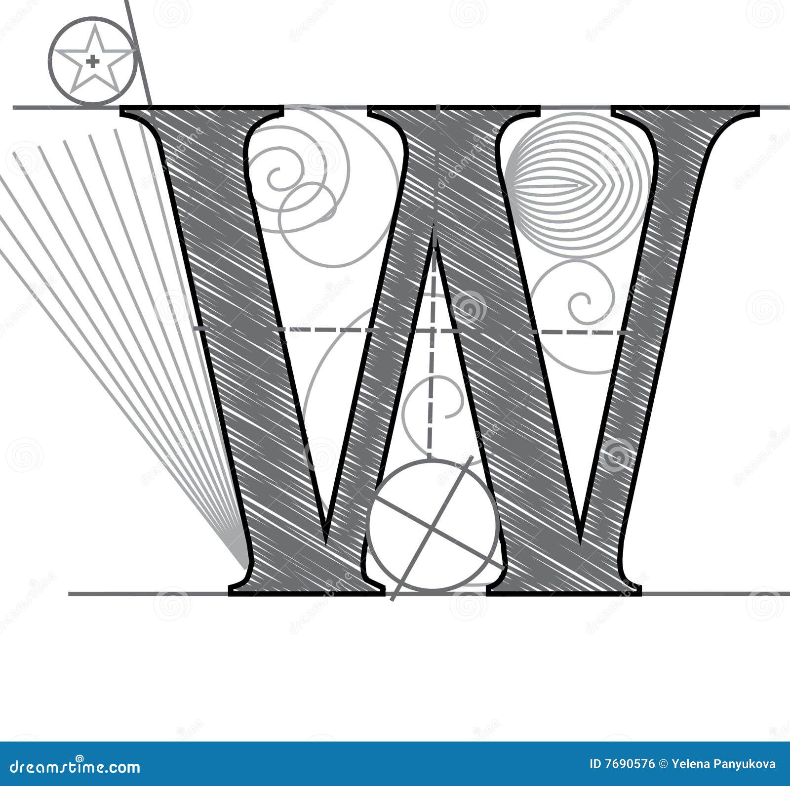 Letra W ilustración del vector. Ilustración de elemento - 7690576