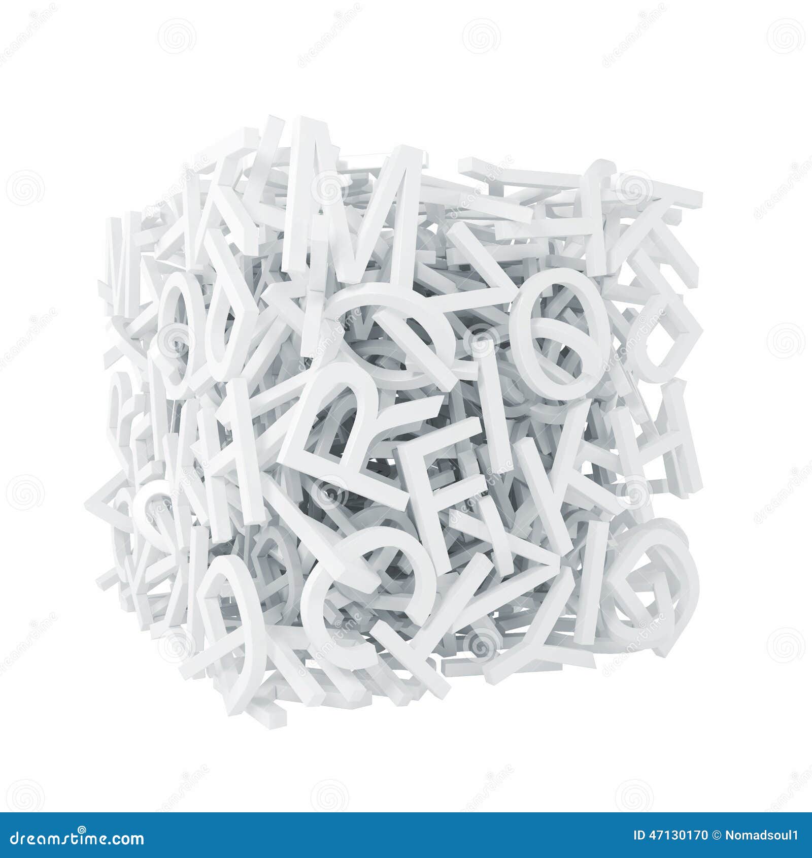 Letras Al Azar Que Forman Un Cubo Stock de ilustración - Ilustración de ...