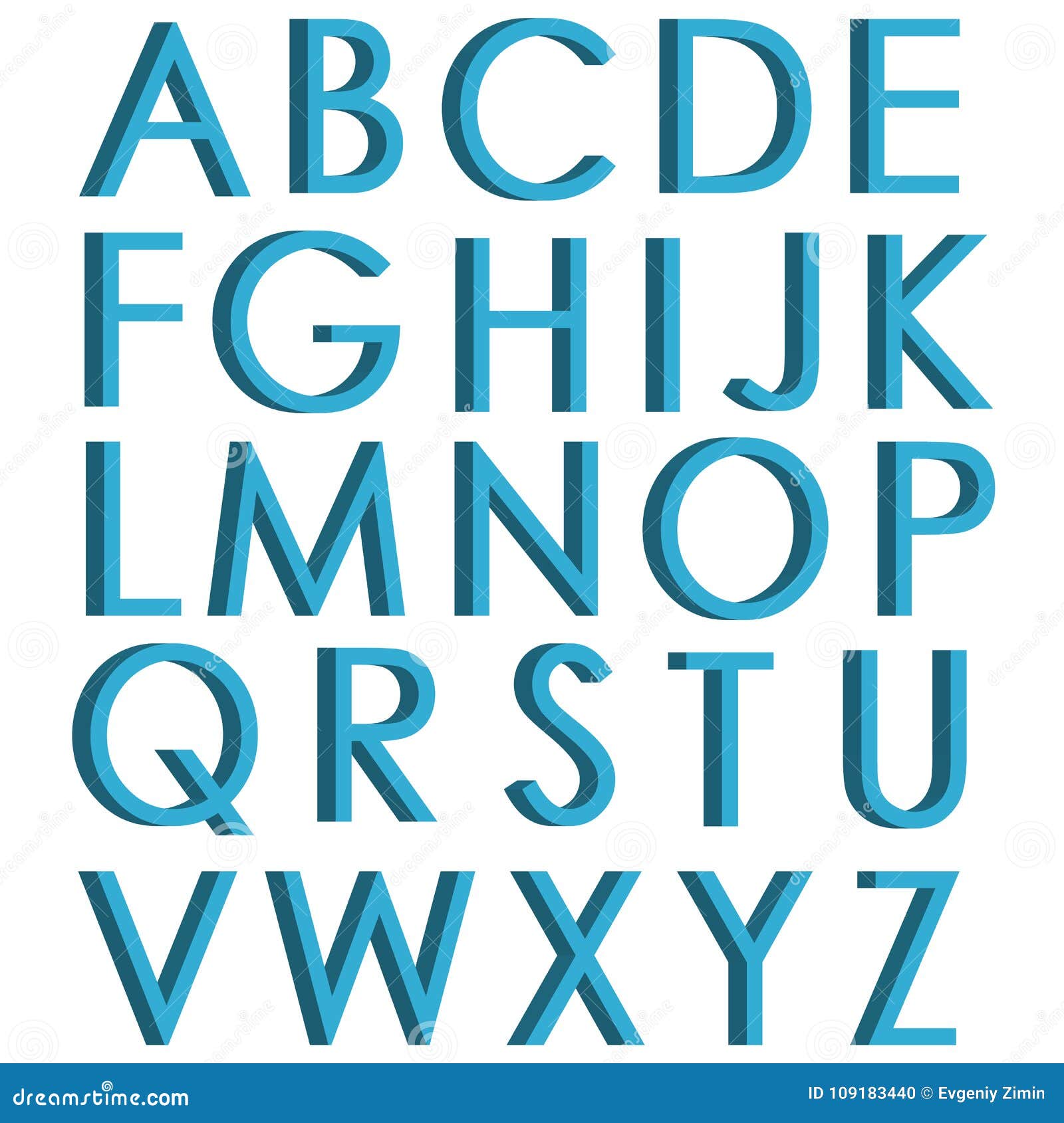 Letras azules 3D ilustración del vector. Ilustración de blanco - 109183440