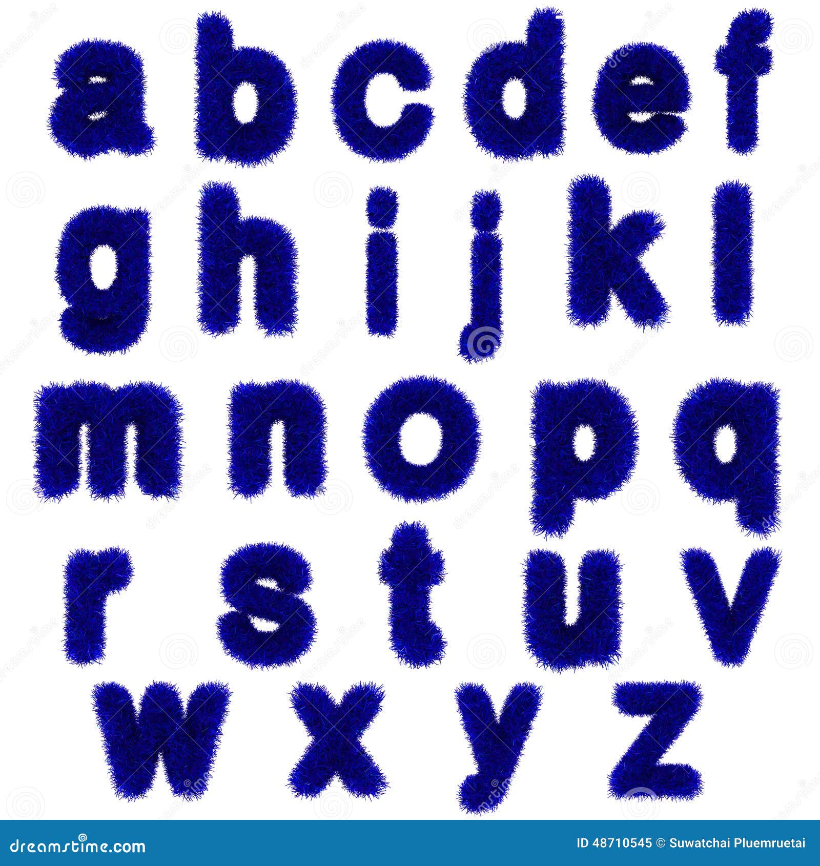 Letras Azules De La Hierba, Minúsculas Stock de ilustración ...