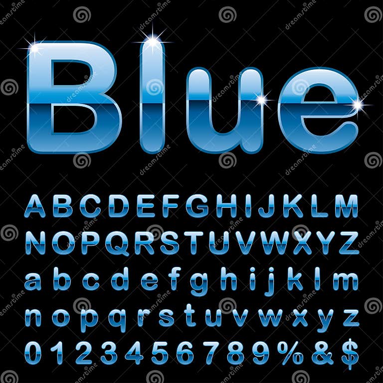 Letras azules redondas ilustración del vector. Ilustración de elemento ...