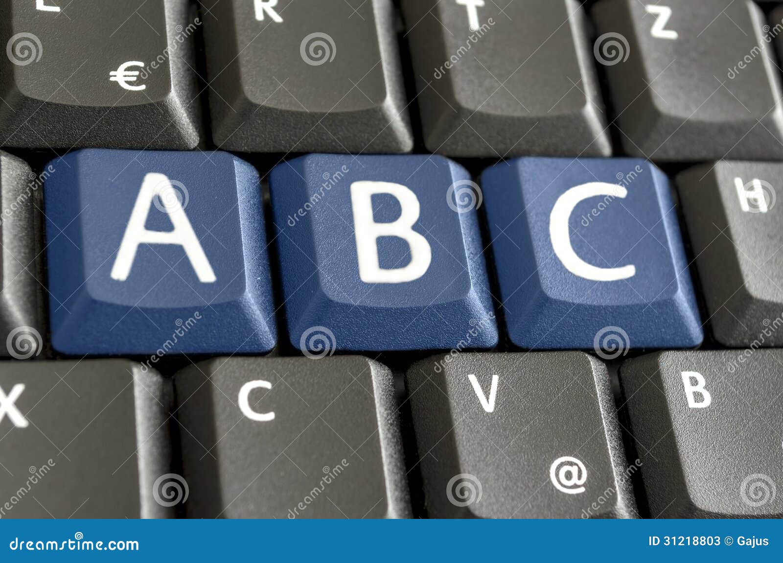 Letras a, B E C Sublinhados No Teclado De Computador Imagem de Stock ...