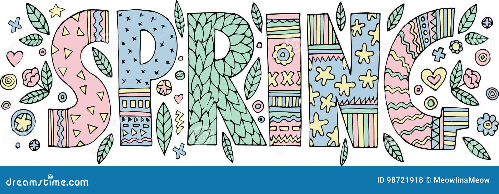 Letras Coloridas De La Primavera Ilustración del Vector - Ilustración ...