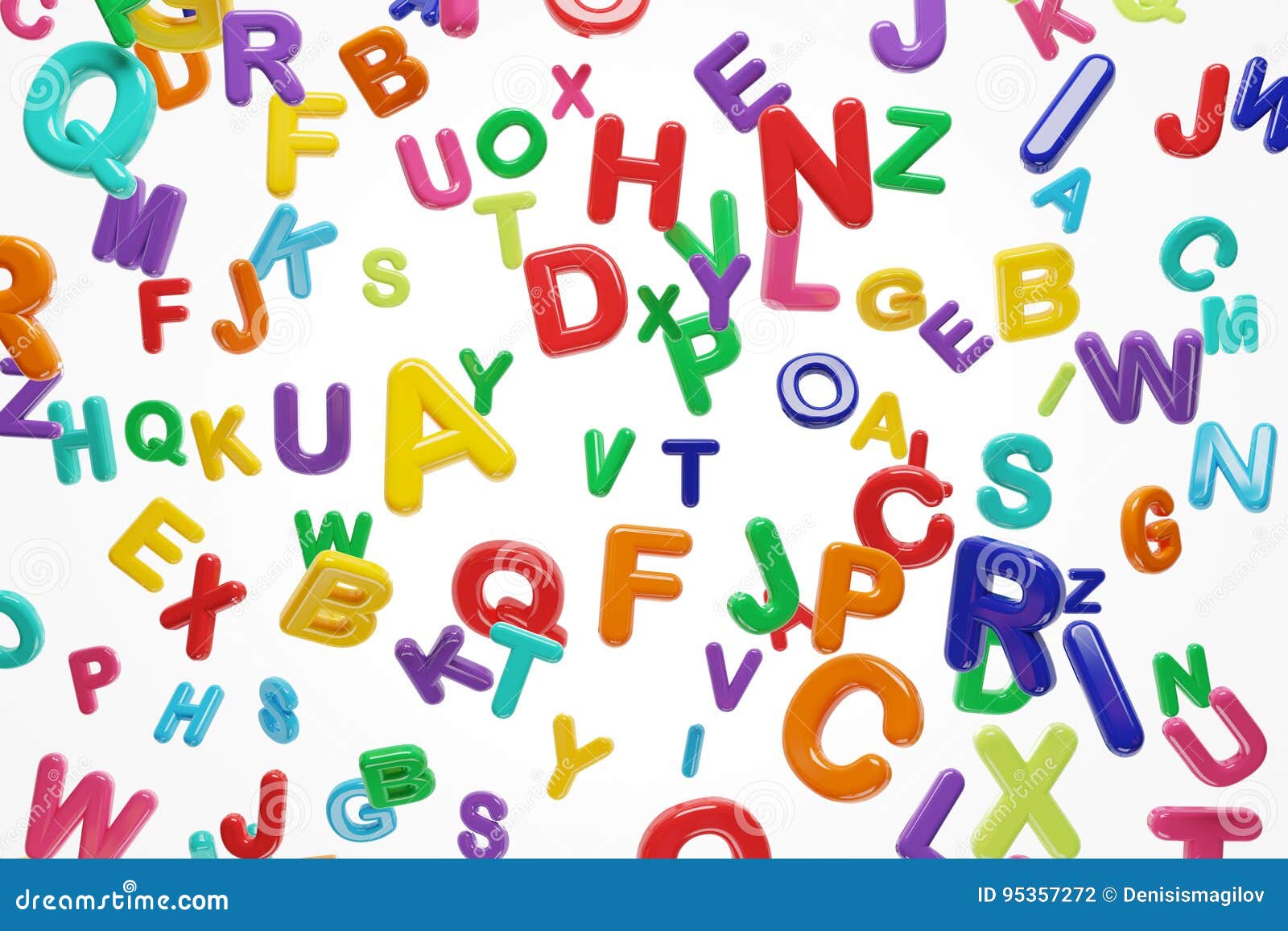 Letras Coloridas, Fundo Branco Ilustração Stock - Ilustração de moderno ...