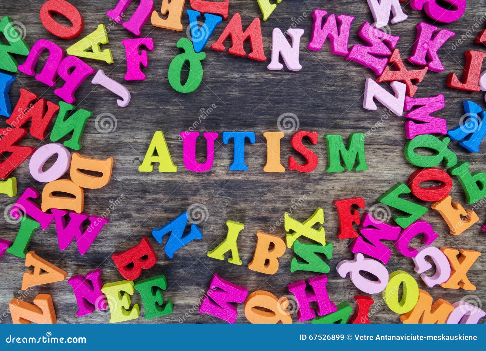 Letras Coloridas Que Explican Autismo Imagen de archivo - Imagen de ...