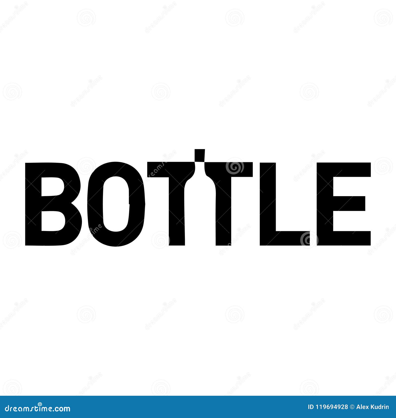 Letras Con Una Silueta De La Botella Stock de ilustración - Ilustración ...