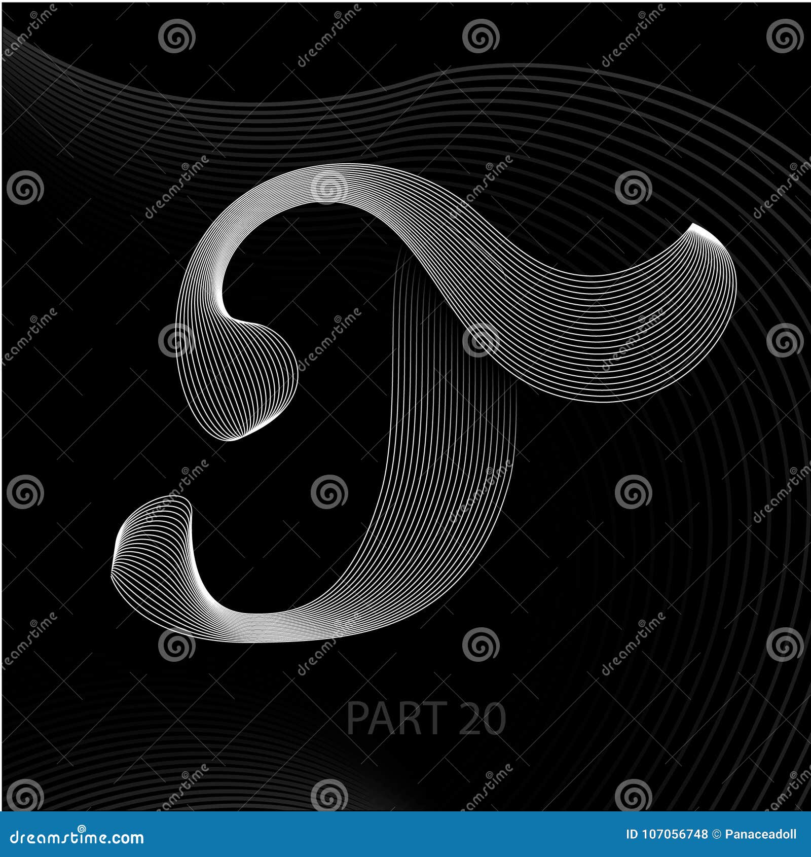 Letras Das Linhas Com Alfabeto Das Sombras Ilustração Stock ...