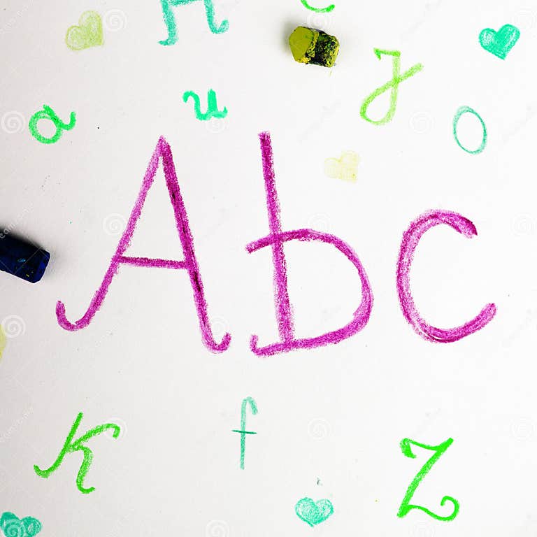 Letras de ABC en el papel imagen de archivo. Imagen de pastel - 79555469