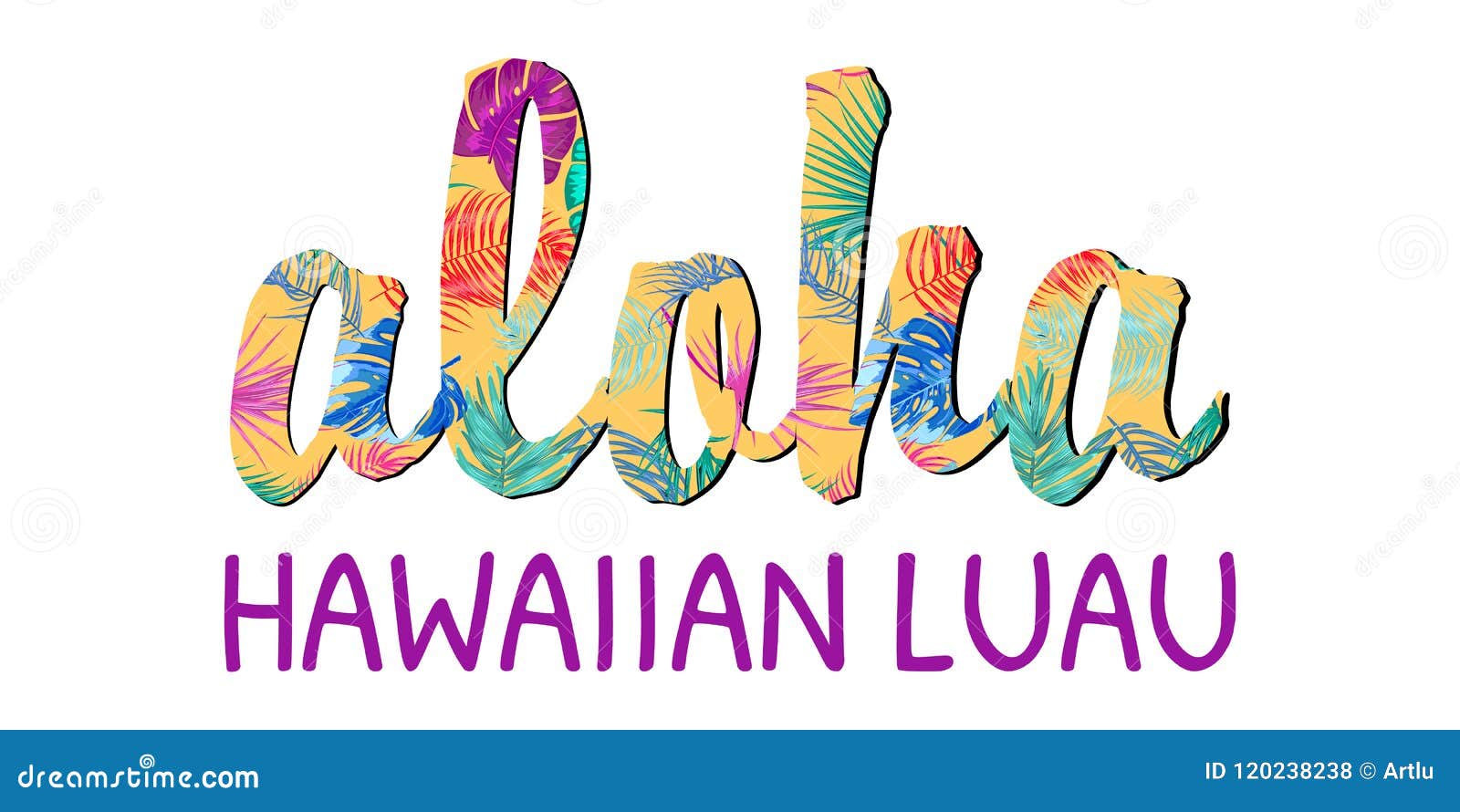 Letras de Aloha Hawaii ilustración del vector. Ilustración de planta ...