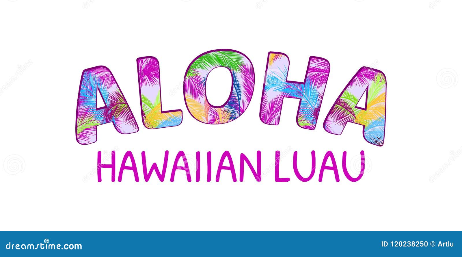 Letras de Aloha Hawaii ilustración del vector. Ilustración de selva ...