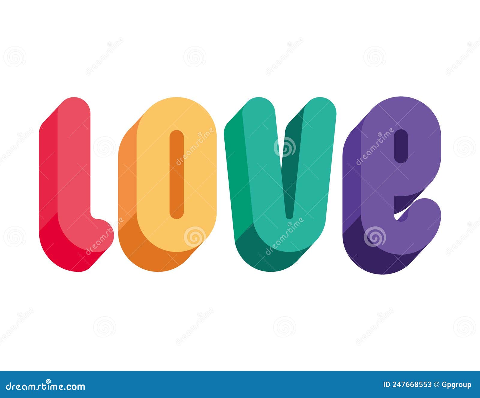 Letras de amor de colores ilustración del vector. Ilustración de vector ...