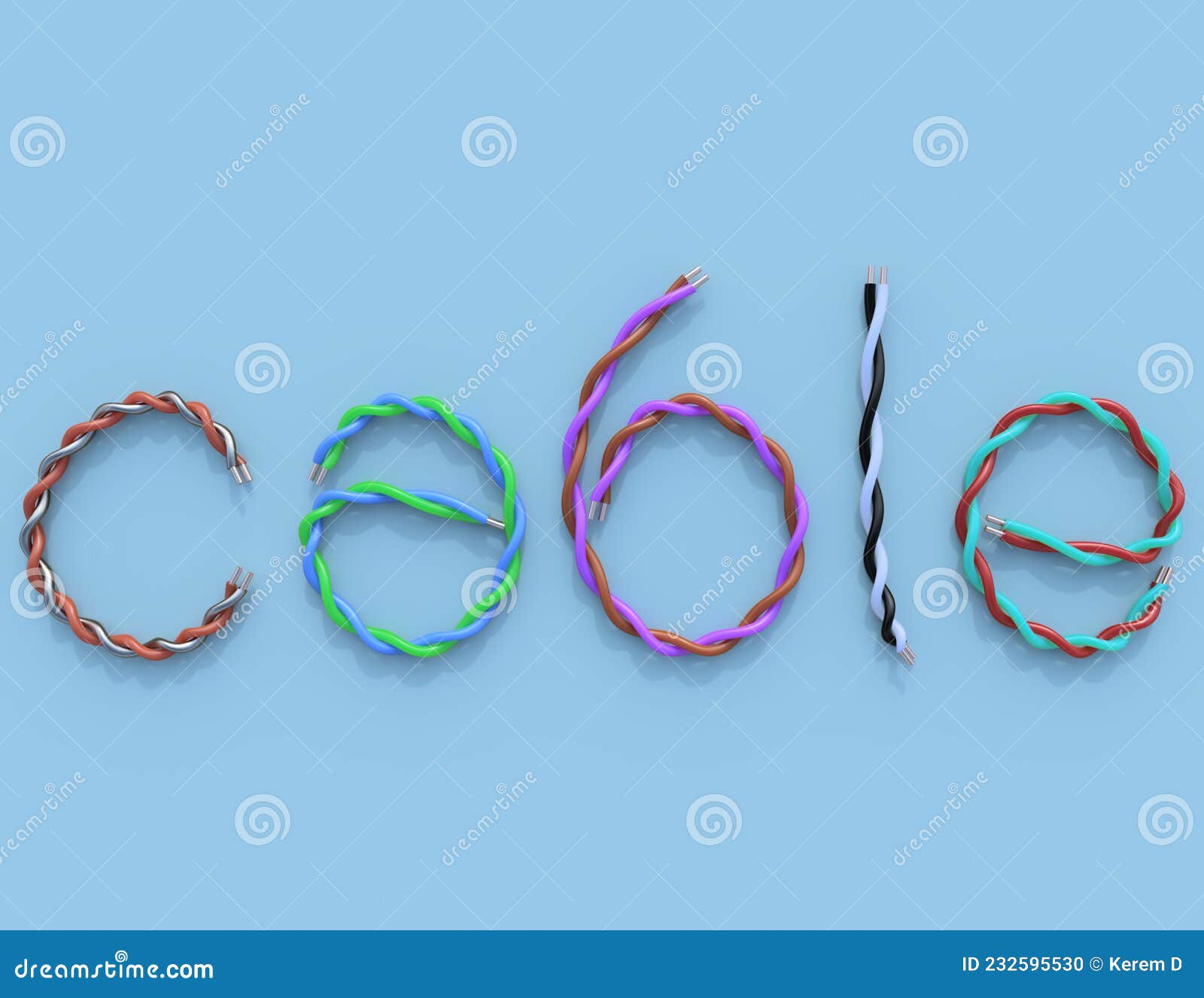 Letras de cable con cables stock de ilustración. Ilustración de ...