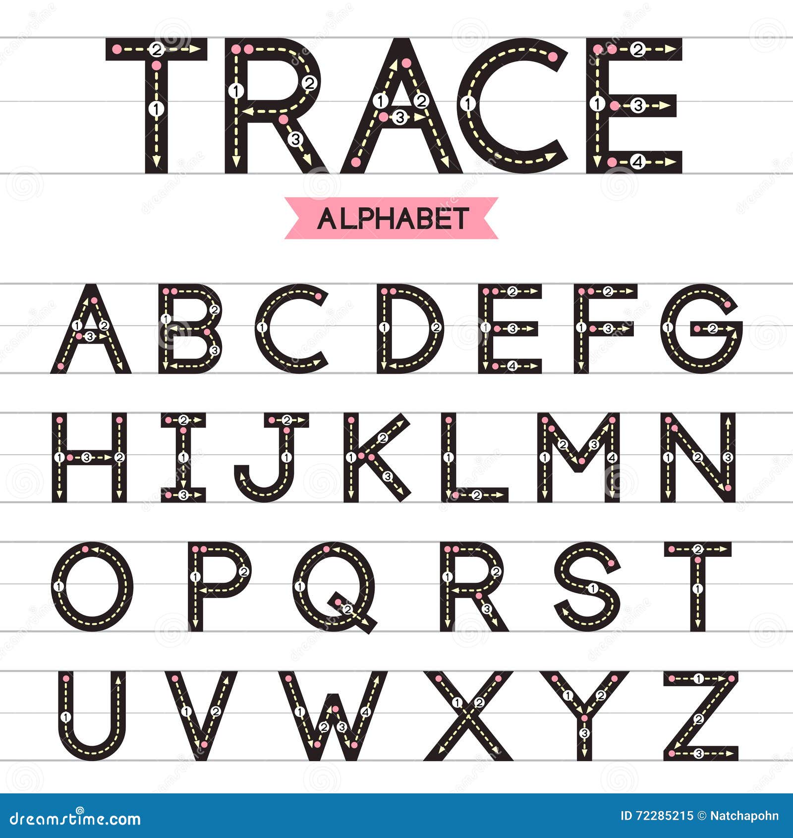 Letras De Caixa Do Alfabeto Do Traço Ilustração do Vetor - Ilustração ...