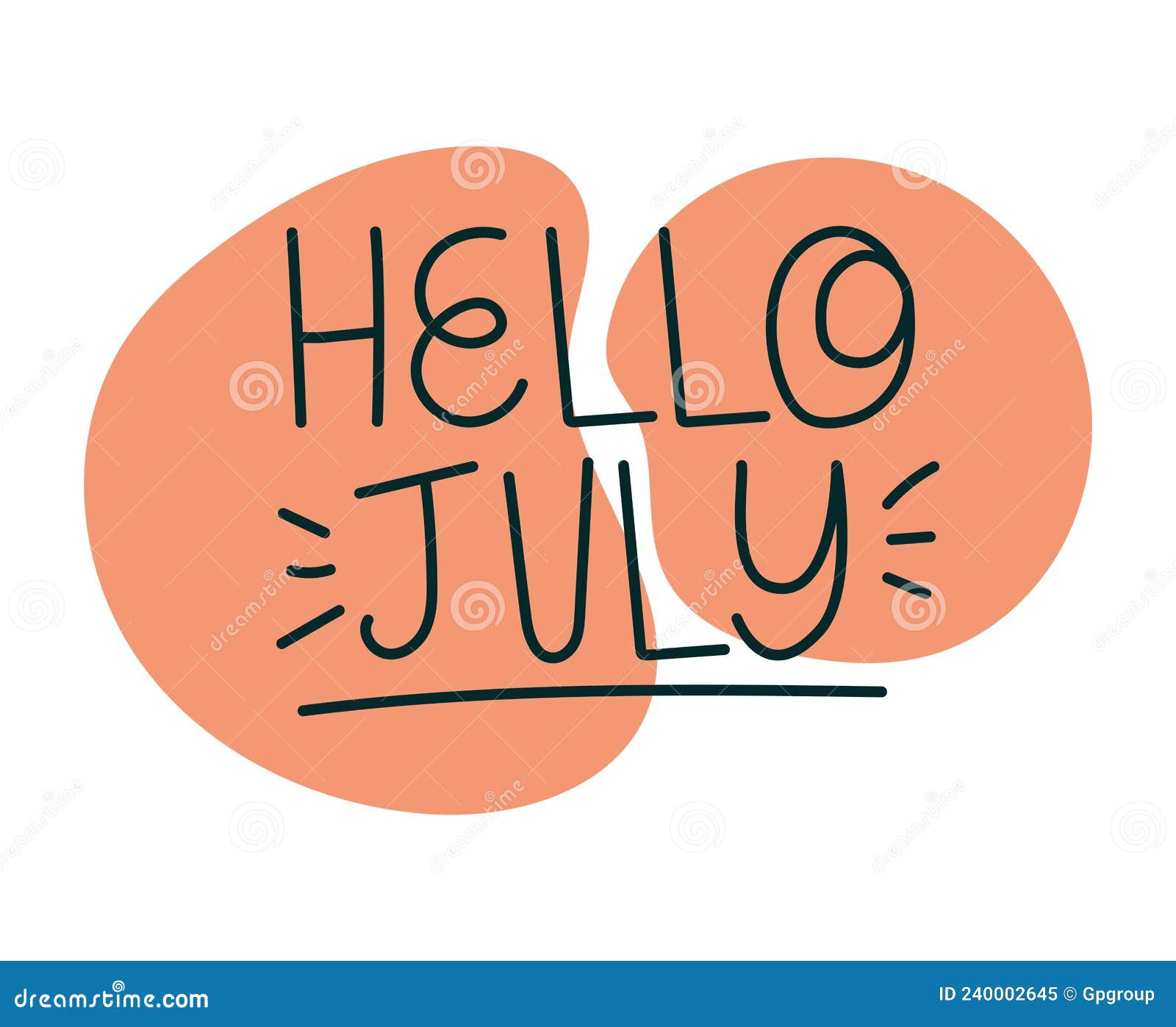 Letras de hola july ilustración del vector. Ilustración de julio ...