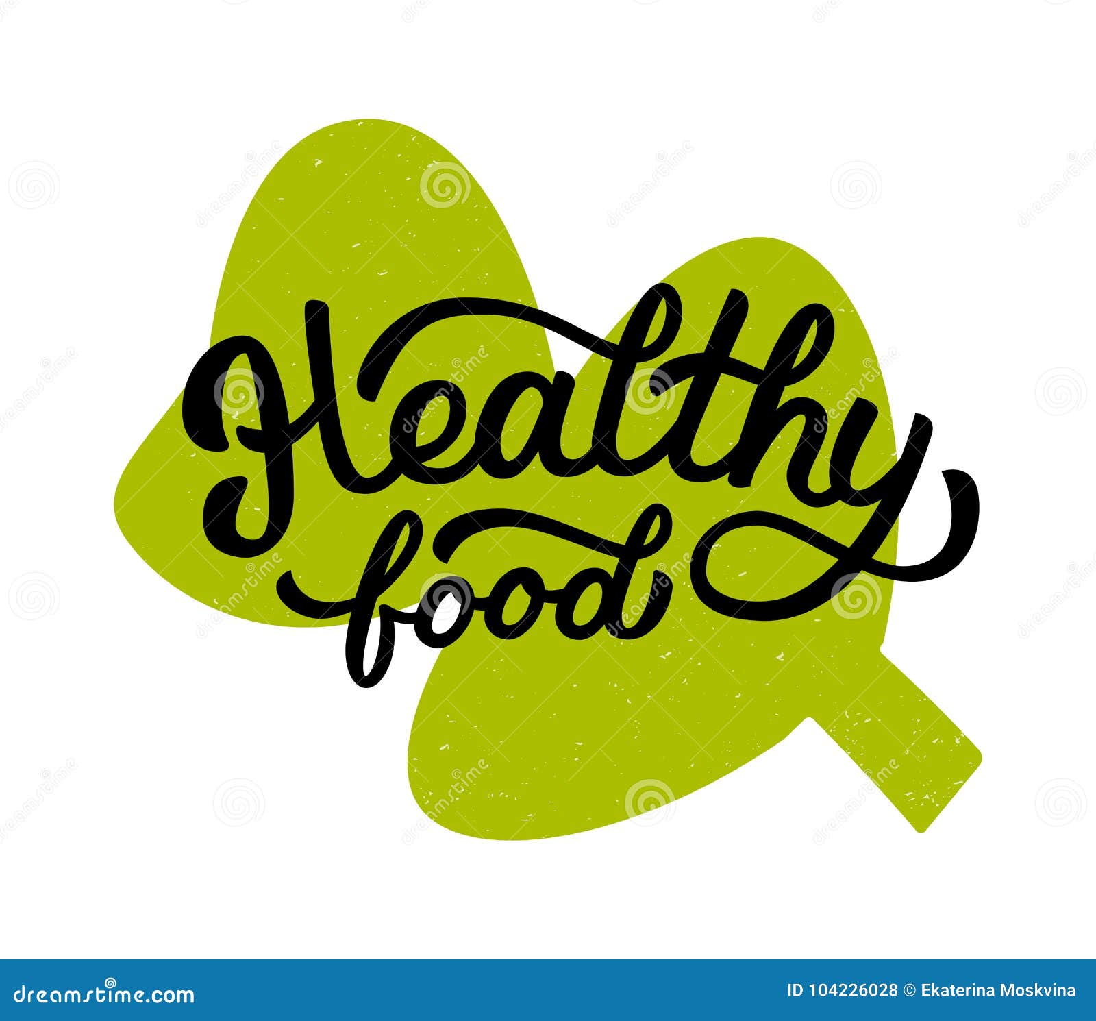 Letras De La Mano De La Comida Sana Stock de ilustración - Ilustración ...