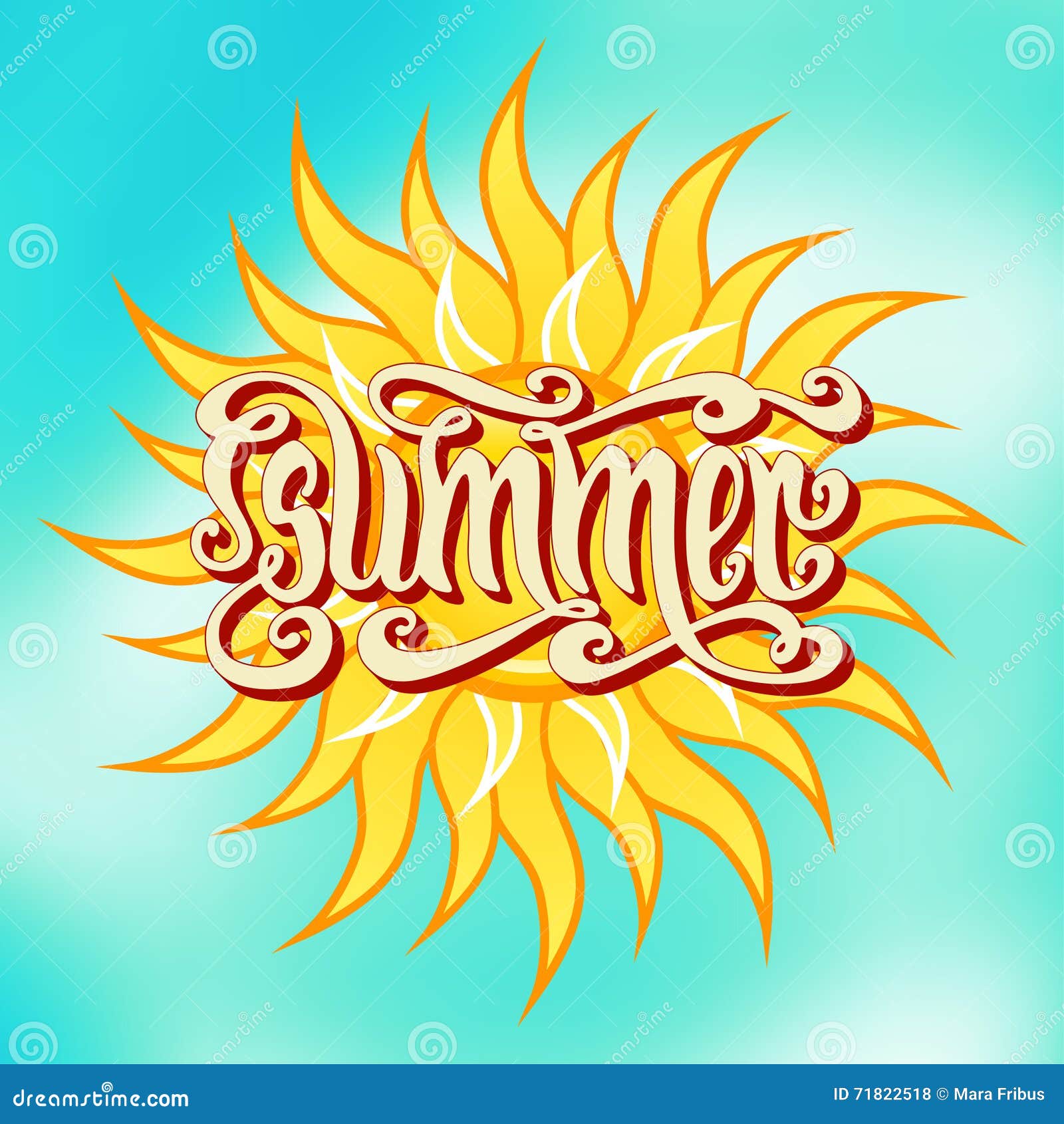 Letras De La Mano Del Verano Ilustración del Vector - Ilustración de ...