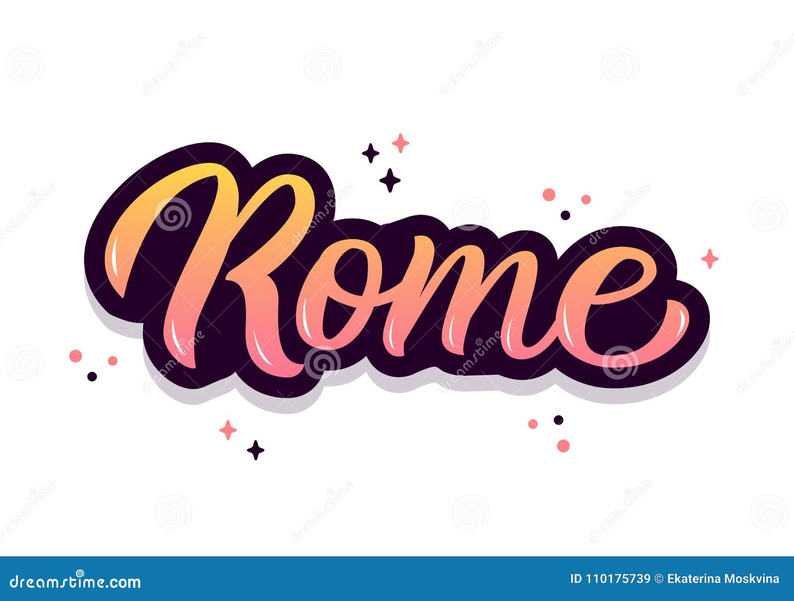 Letras de la mano de Roma ilustración del vector. Ilustración de color ...
