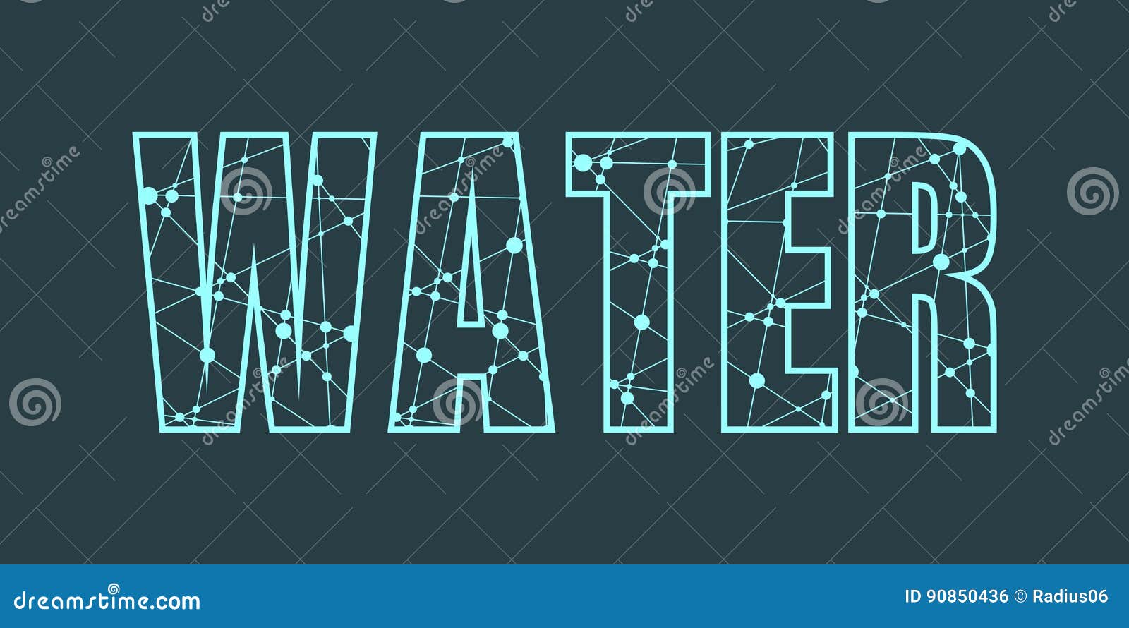 Letras De La Palabra Del Agua Ilustración del Vector - Ilustración de ...