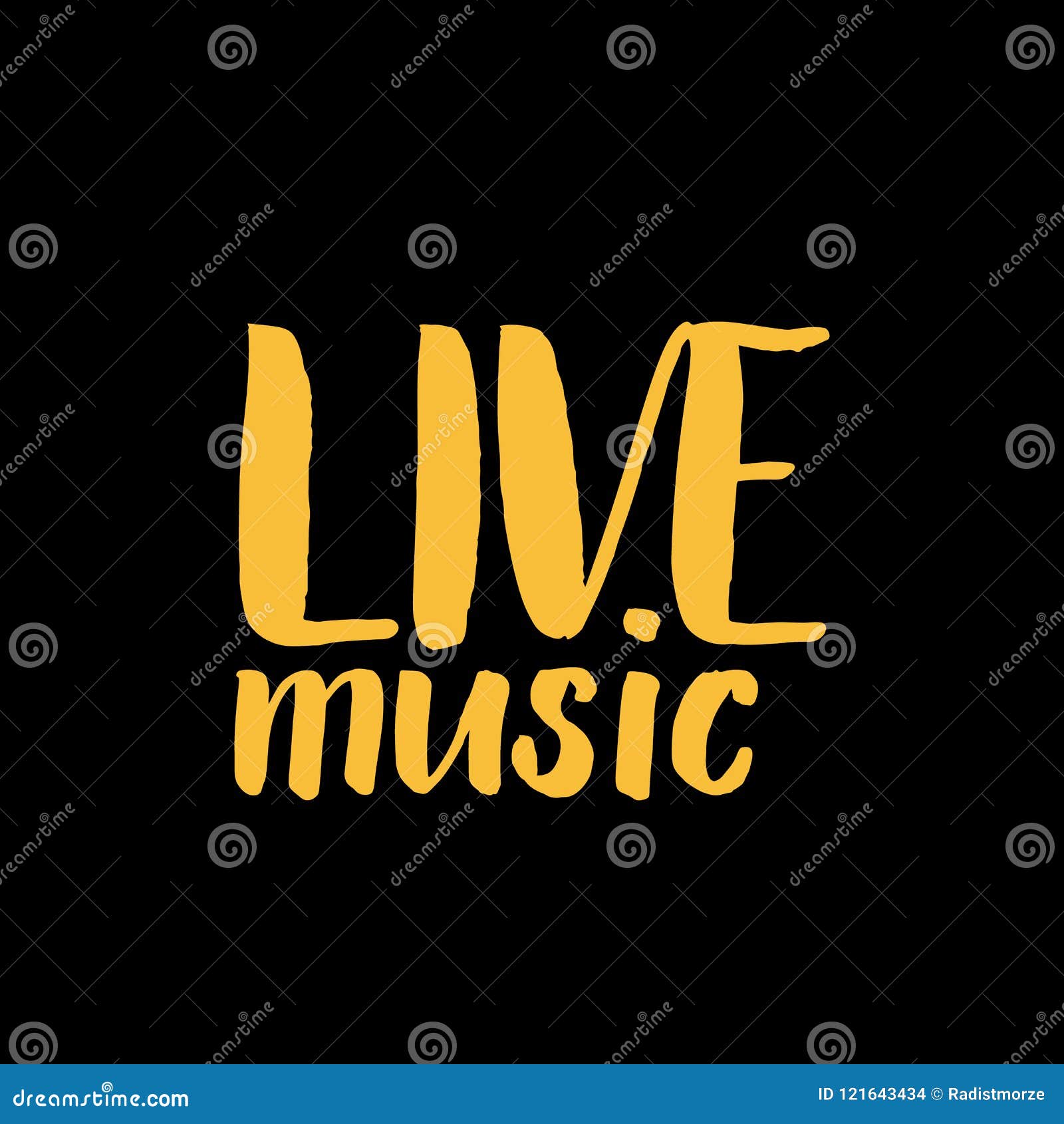 Letras de Live Music ilustración del vector. Ilustración de insignia ...